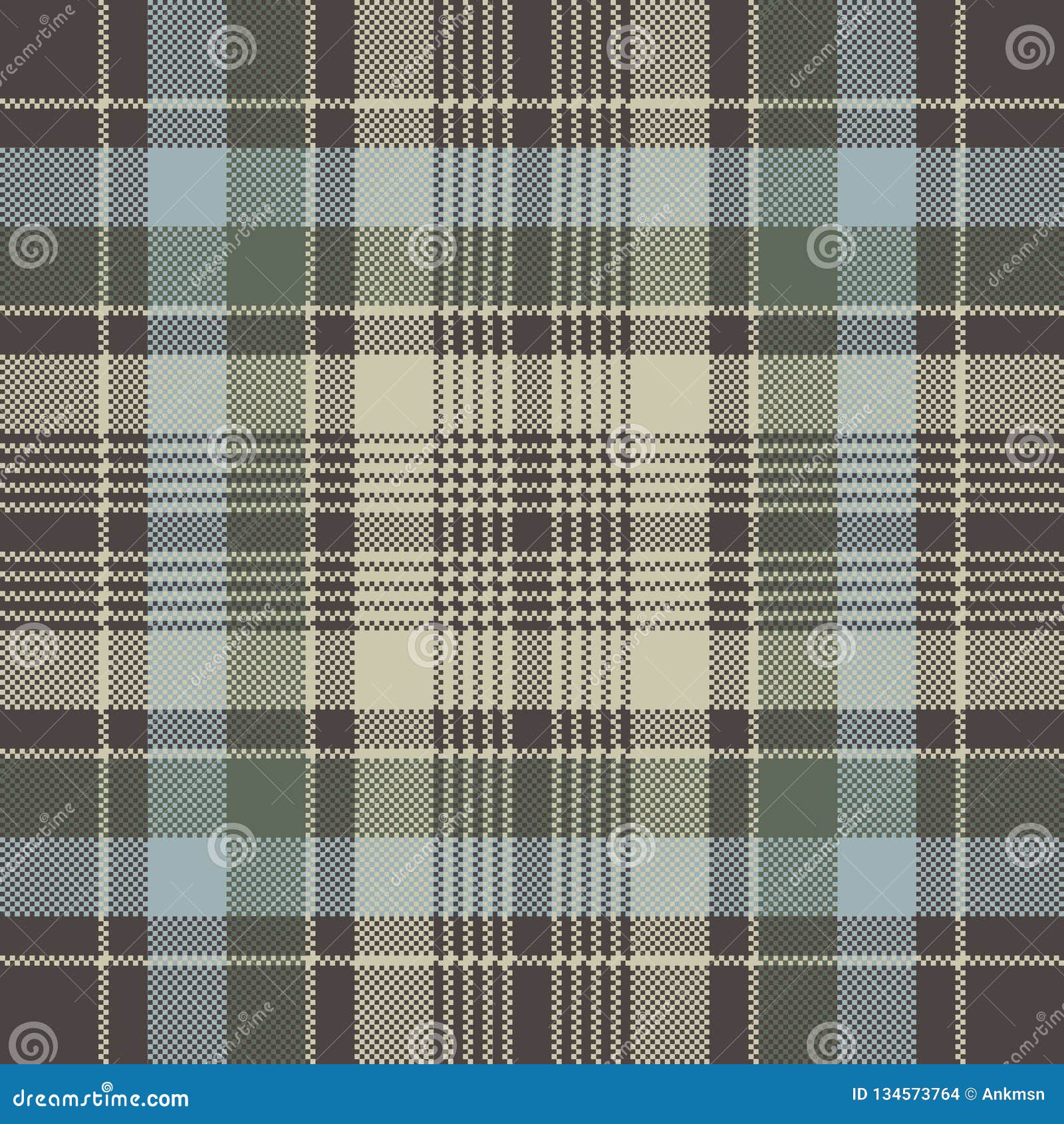 Classic Check Plaid Seamless Pixel Pattern Stock Vector - Illustration ...