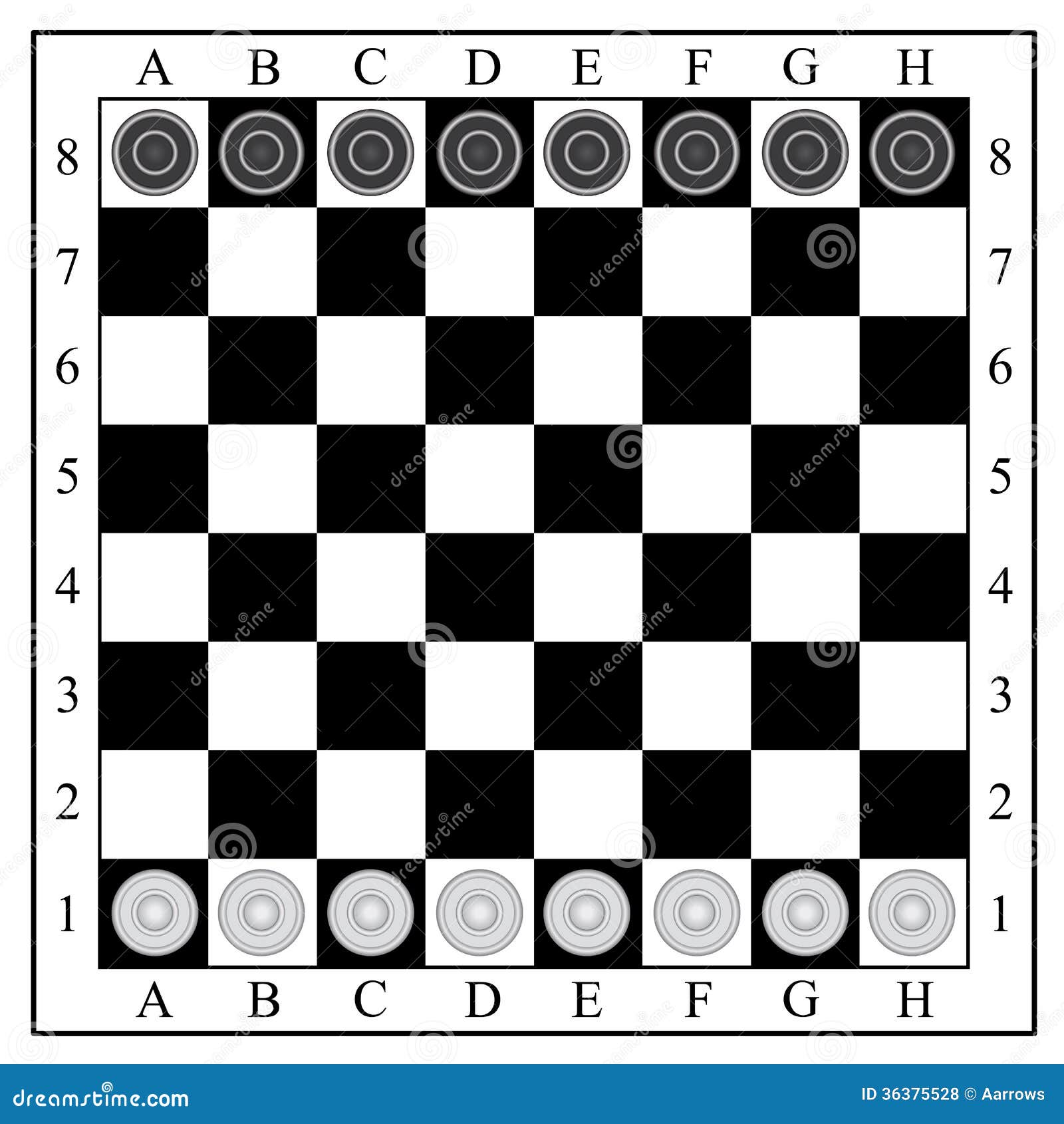 Classic Checkers, Board and Checkers. Stock Vector - Illustration of ...