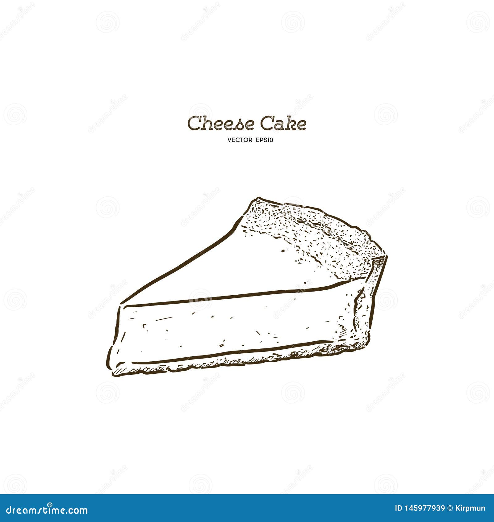 Classic Cheese Cake, Hand Draw Vector Stock Vector - Illustration of ...