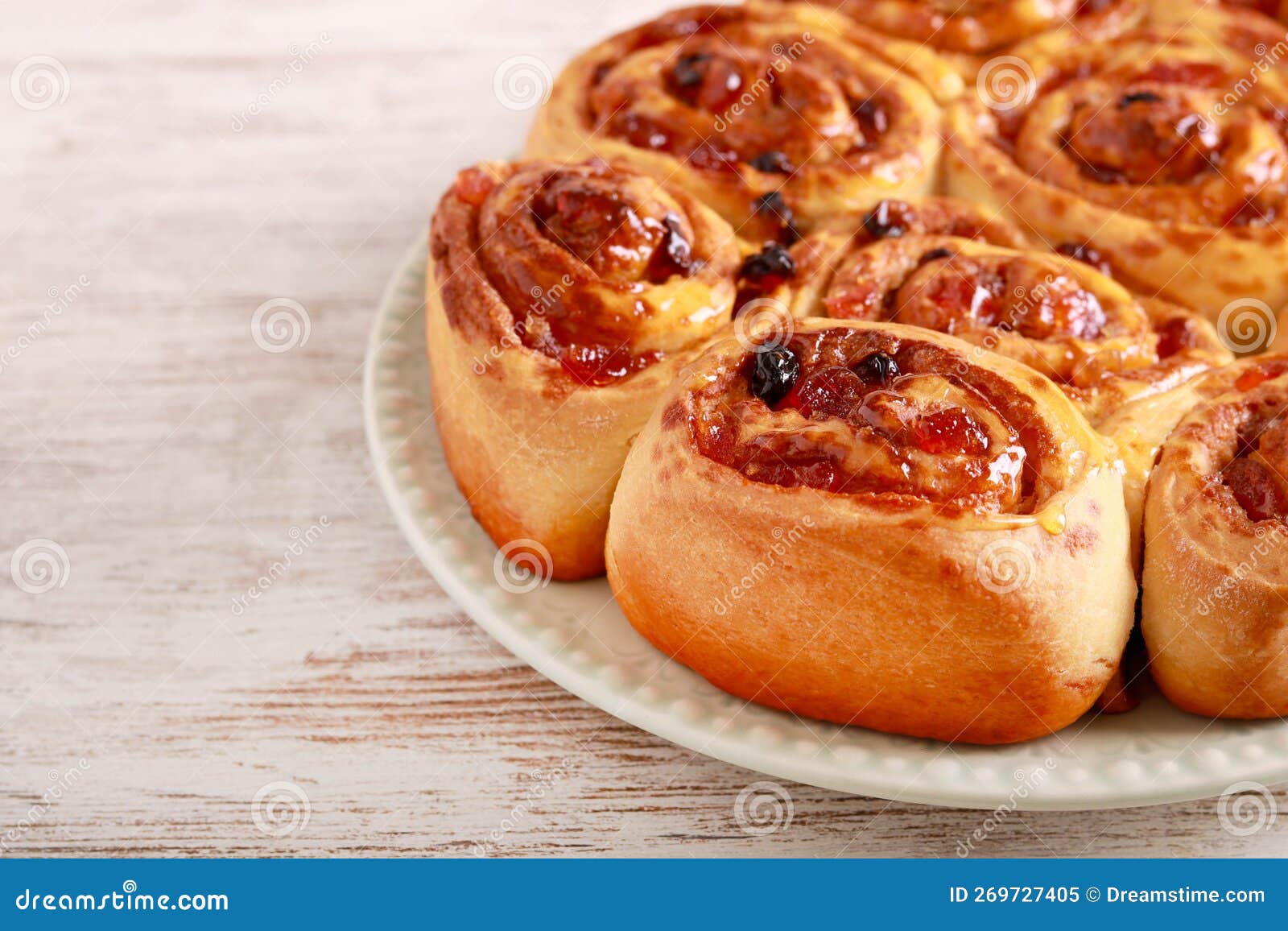 Classic Chelsea buns stock image. Image of bread, pastry - 269727405