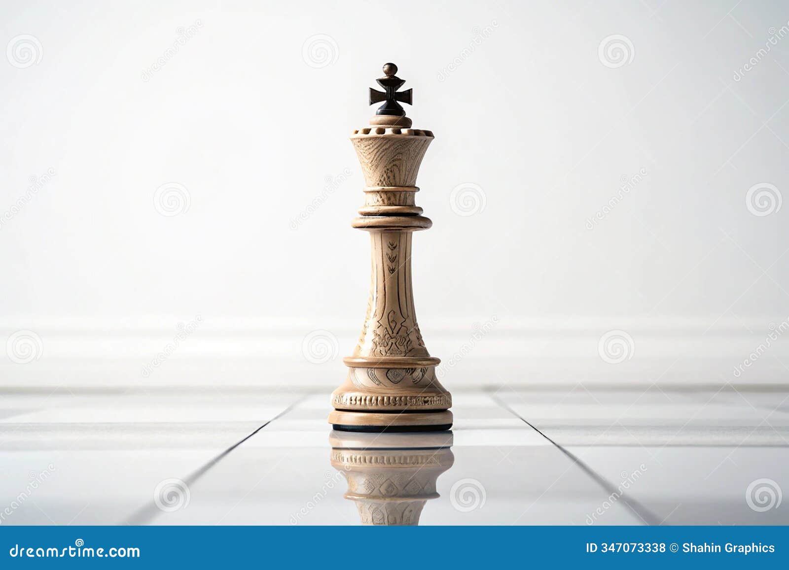 Piece of Chess. the King Standing on a White Background with a ...