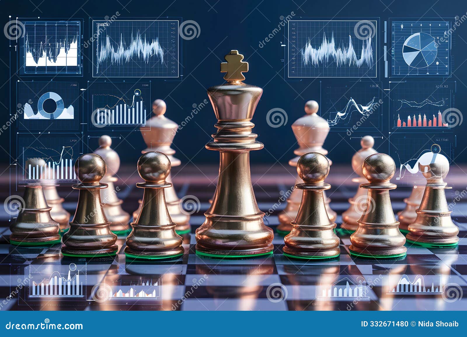 Classic Chess Pieces with Futuristic Graphics, Merging Tradition and ...