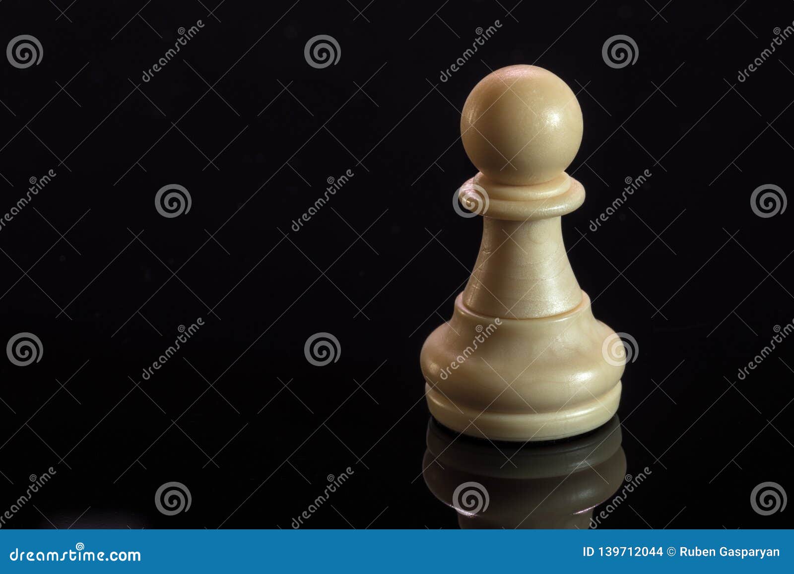 Classic Chess White Pawn on Black Surface, Isolated Stock Photo - Image ...