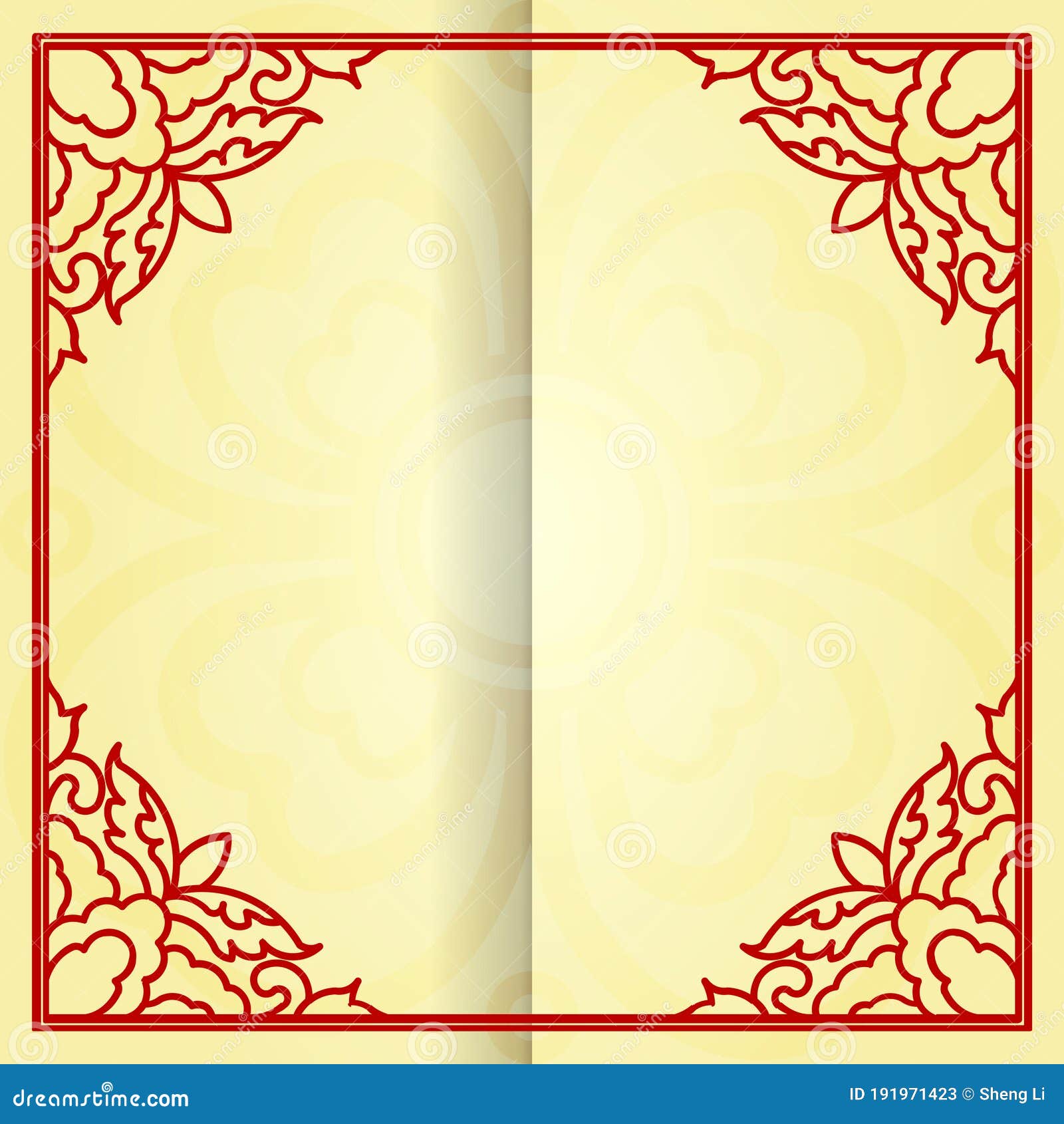The Classic Chinese Card Background Cartoon Vector | CartoonDealer.com ...