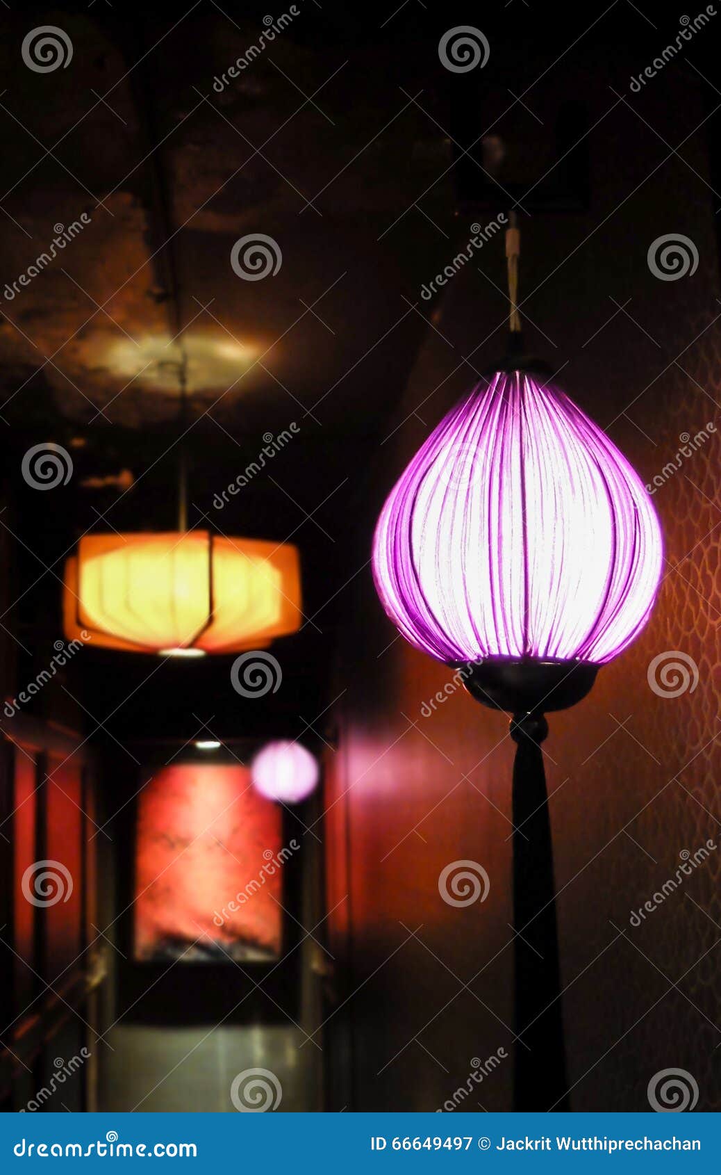 Classic Chinese Lantern Hanging on the Wall Stock Image - Image of ...