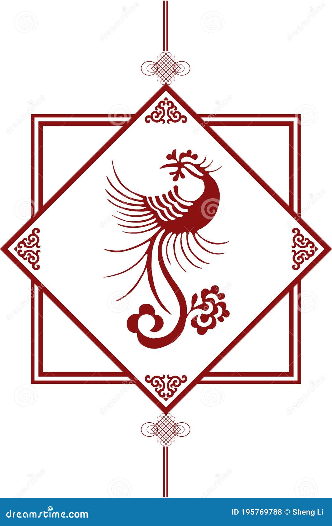 The Classic Chinese Papercutting Style Illustration, the Phoenix Stock ...