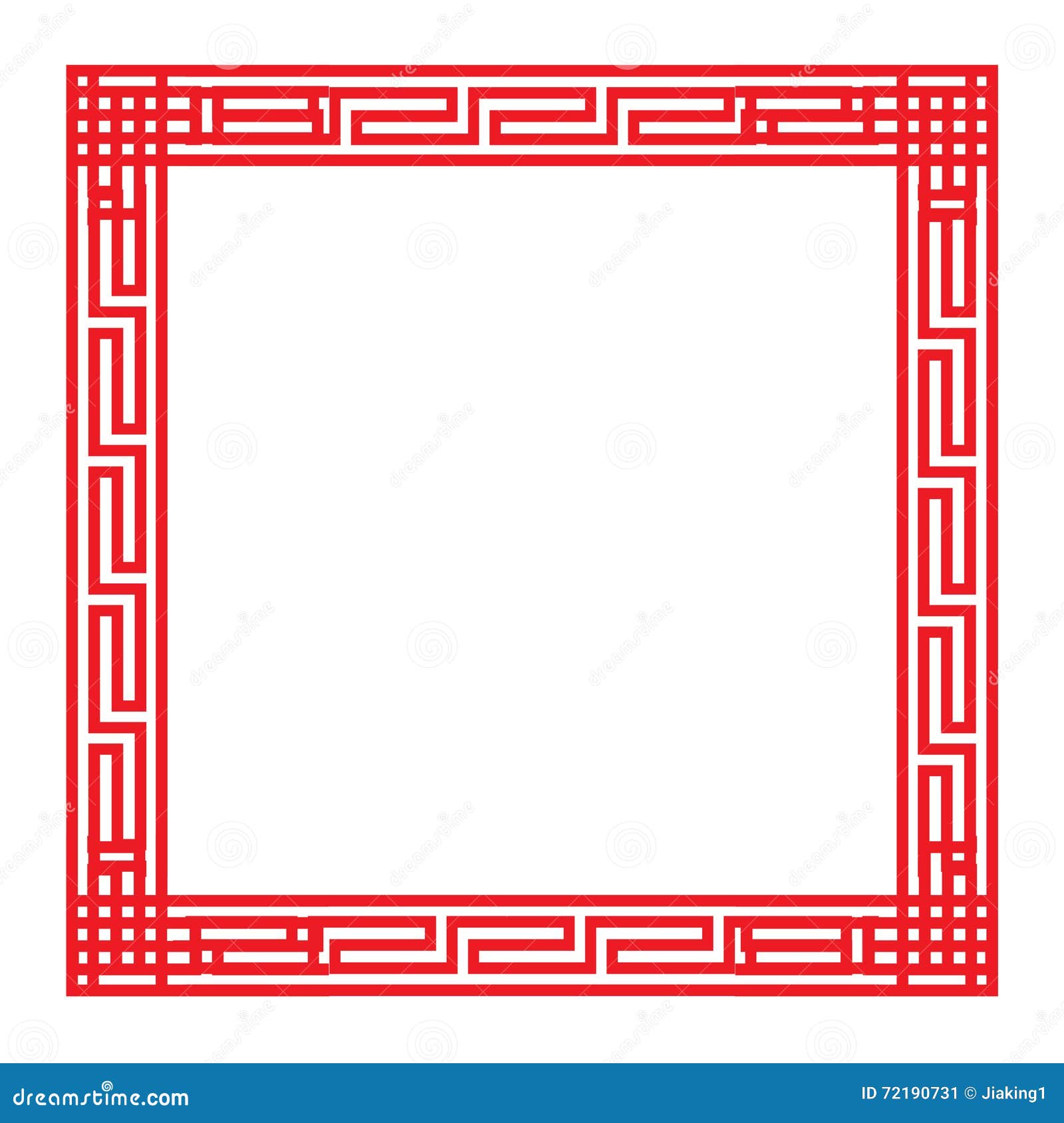 Classic Chinese Red Square Frame Stock Vector - Illustration of ...