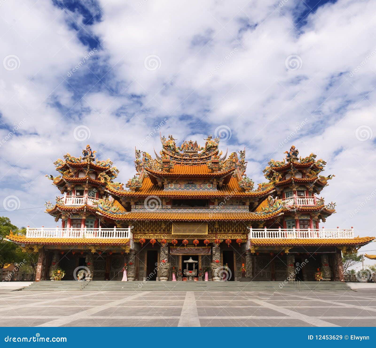 Classic Chinese temple stock image. Image of architectural - 12453629