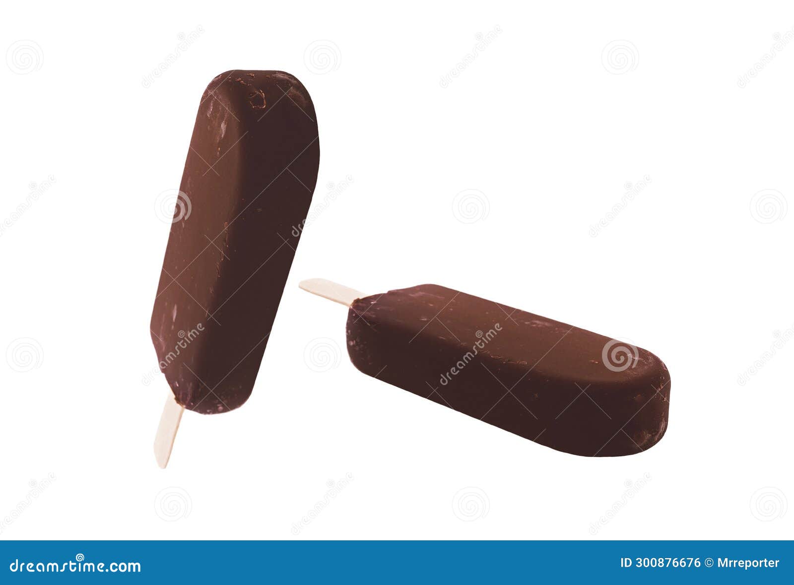 Classic Chocolate Icecream on Stick, Isolated Stock Photo - Image of ...