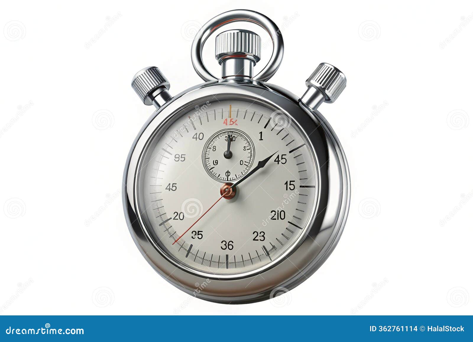 Classic Chrome Mechanical Analog Stopwatch 3D Illustration Stock Illustration - Illustration of ...
