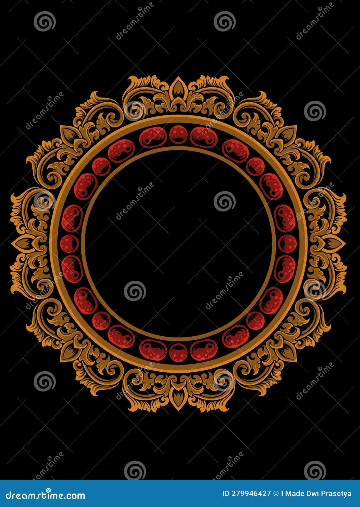 Classic Circle Design with Vector Engraving Motif Stock Vector ...