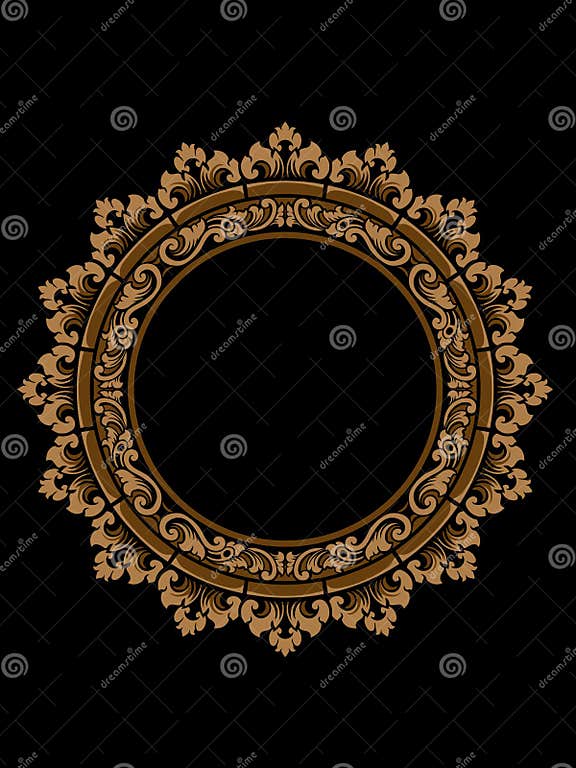 Classic Circle Design with Vector Engraving Illustration Stock Vector ...