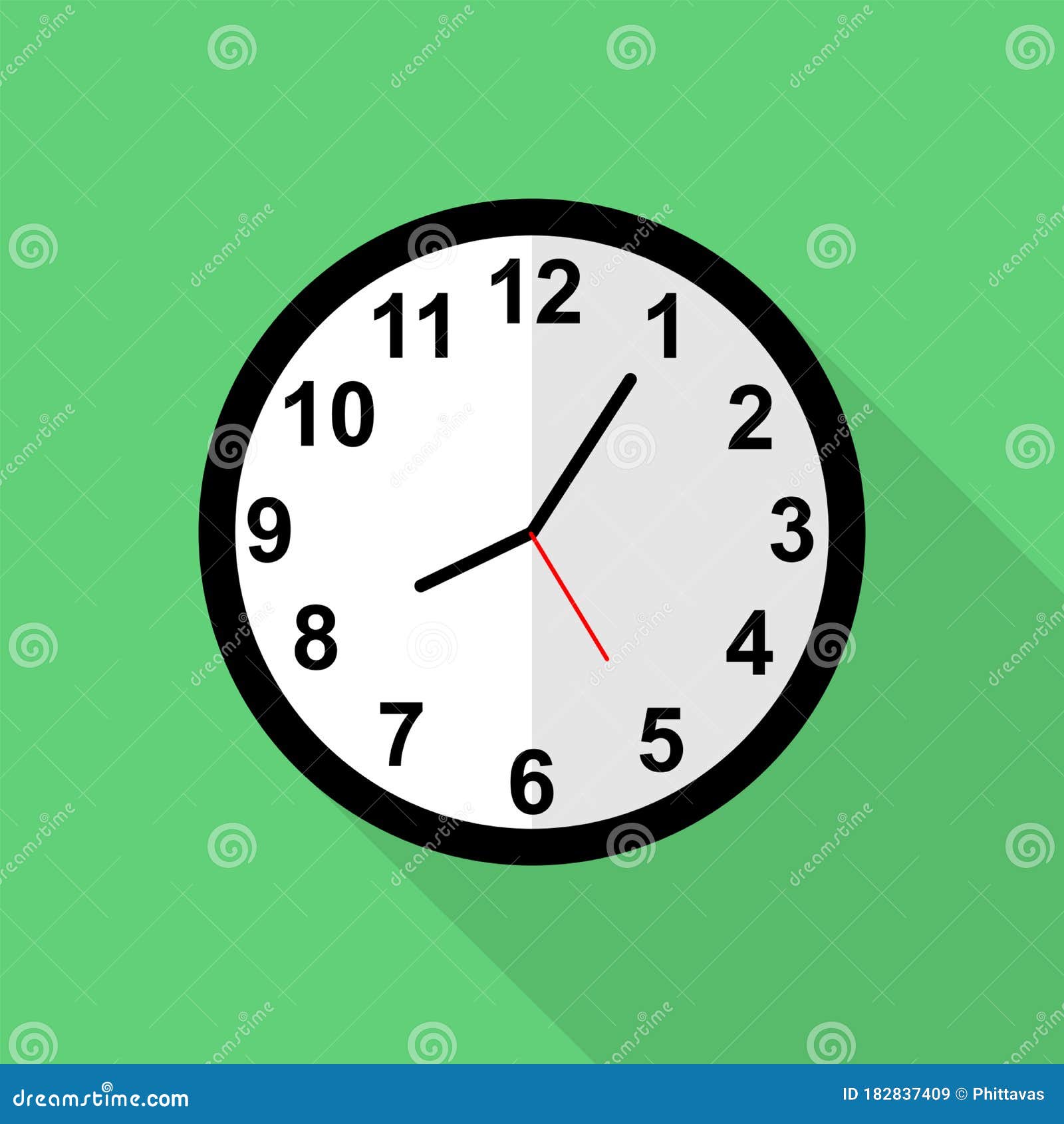 Classic Clock Icon, Five Minutes Past Eight O`clock Stock Illustration ... Classic Clock Icon, Five Minutes Past Eight O`clock Stock Illustration ...