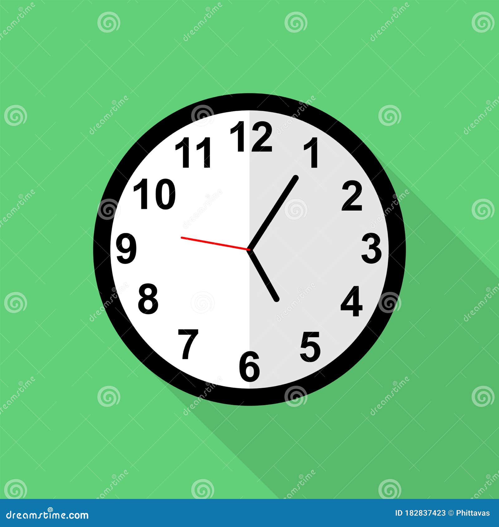 Classic Clock Icon, Five Minutes Past Five O`clock Stock Illustration ... Classic Clock Icon, Five Minutes Past Five O`clock Stock Illustration ...