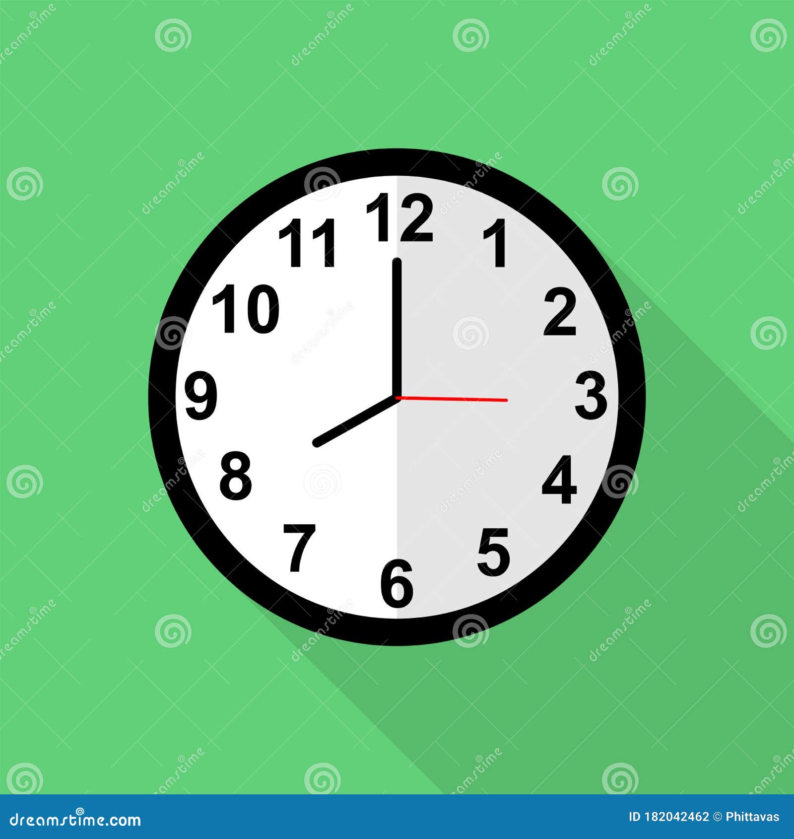 Classic Clock Icon, 8 O`clock Stock Illustration - Illustration of icon ...