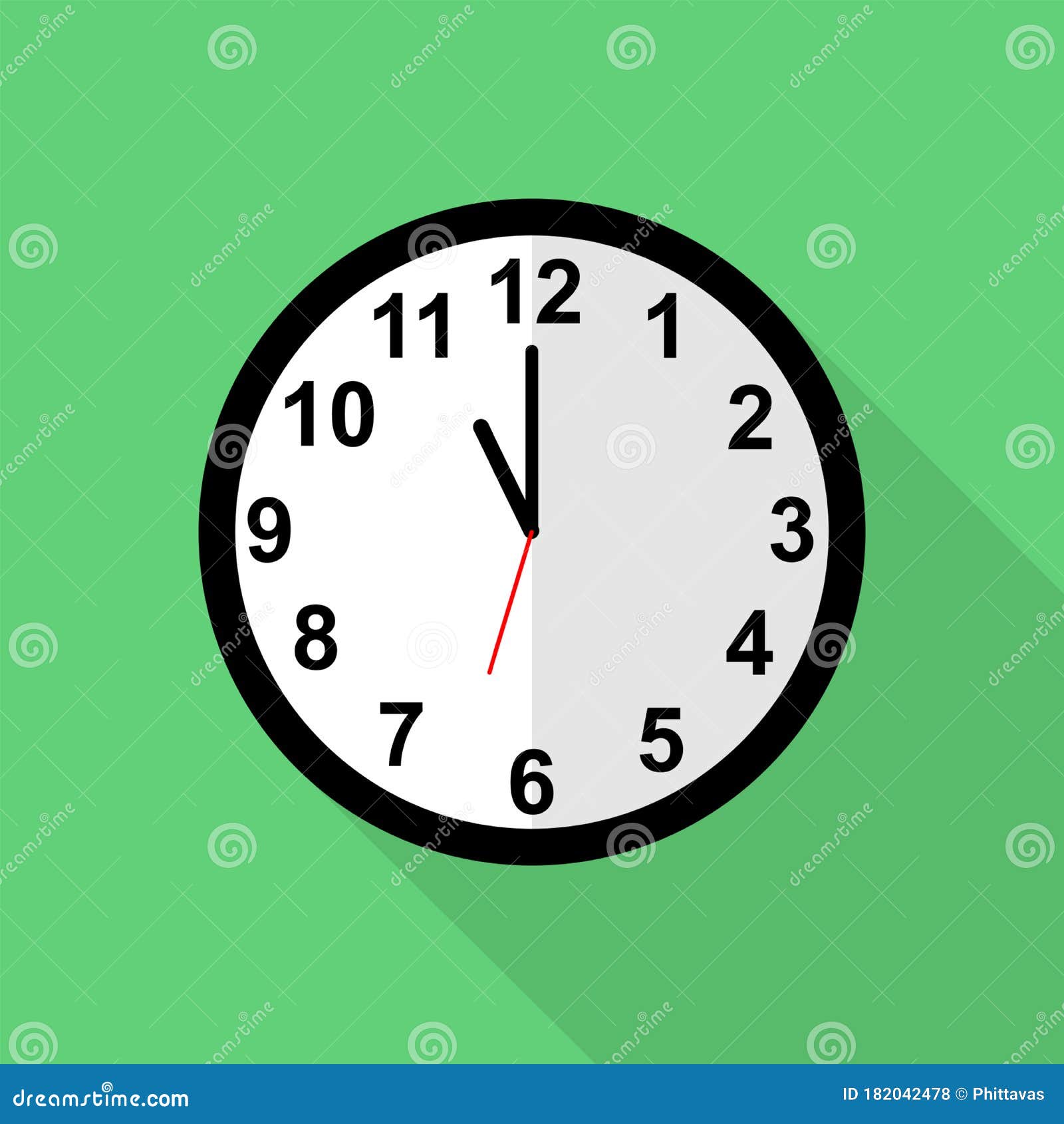 Classic Clock Icon, 11 O`clock Stock Illustration - Illustration of ...