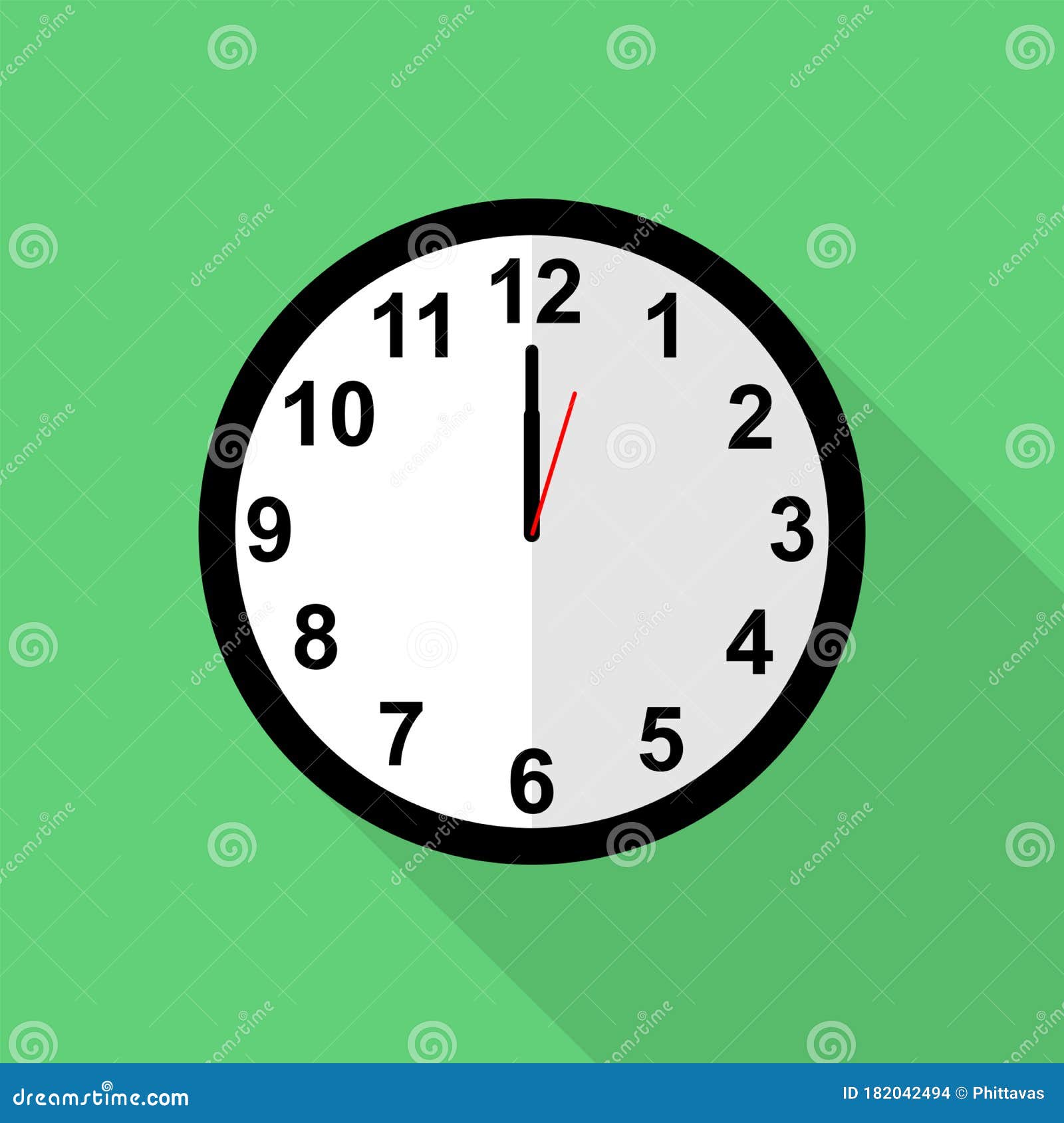 Classic Clock Icon, 12 O`clock or Midnight Stock Illustration ...