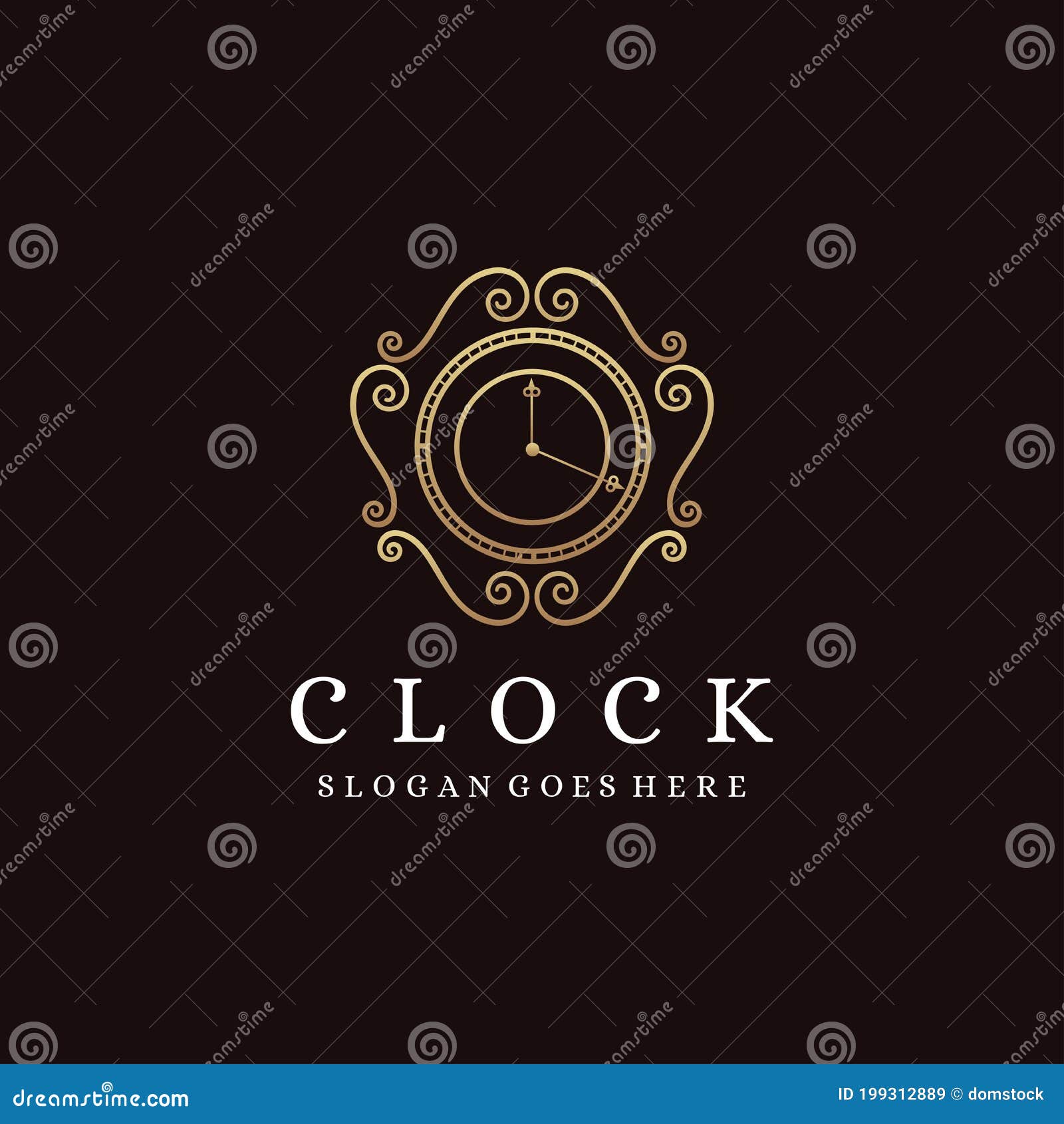 Classic Clock Logo Vector Template Stock Vector - Illustration of ...