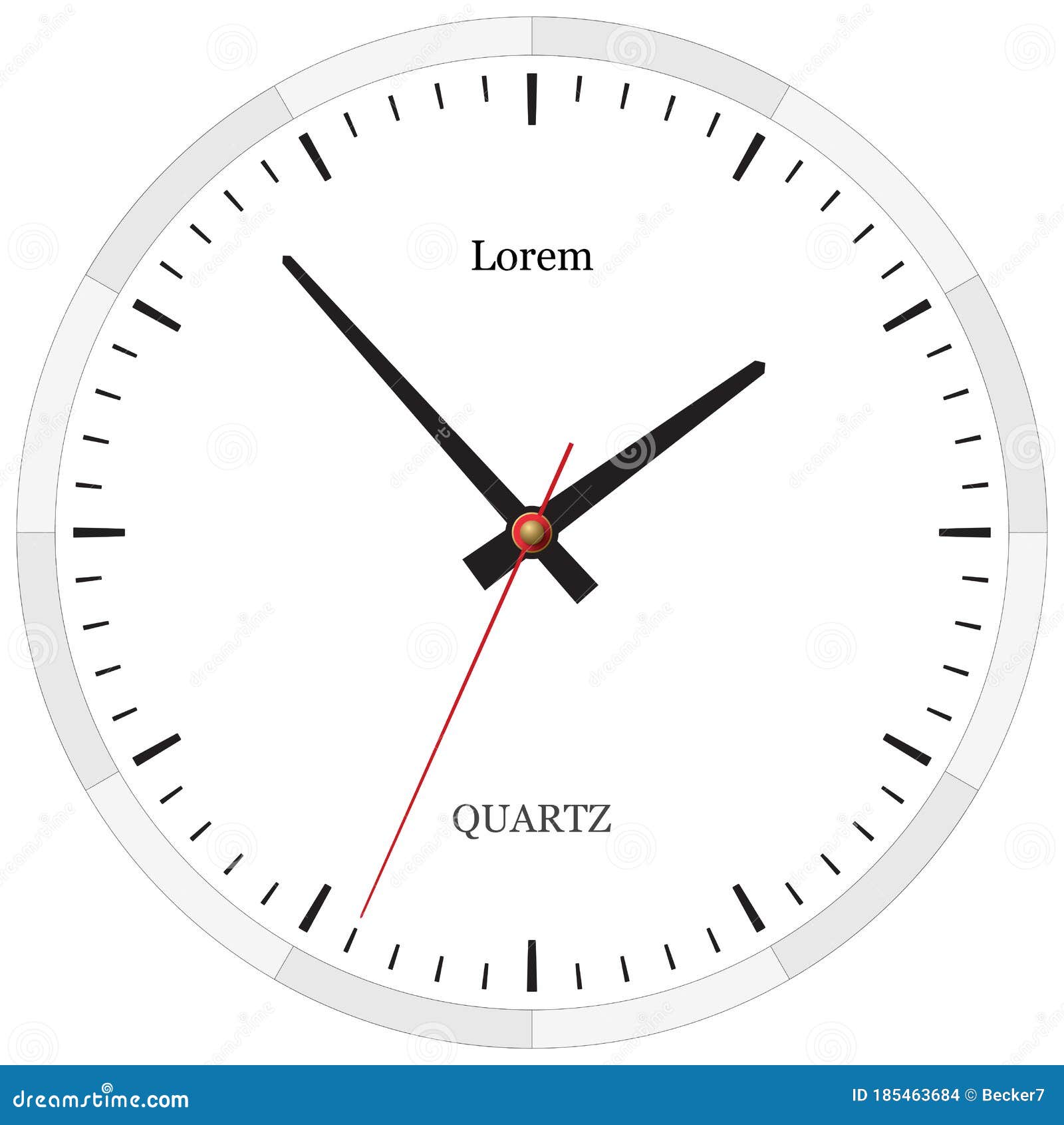 Classic Clock without Numbers Placed on White. Raster Version ...