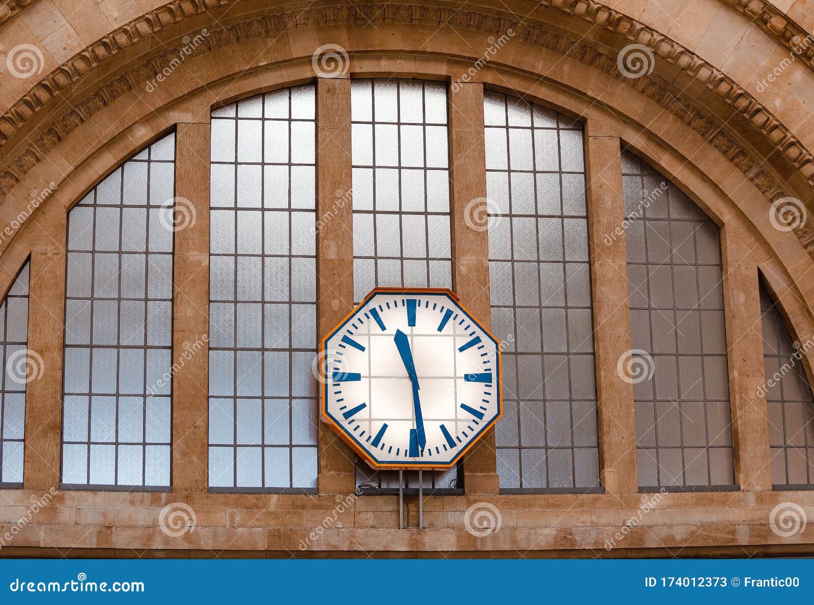 Classic Clock in Railway Station Interior Stock Image - Image of clock ...