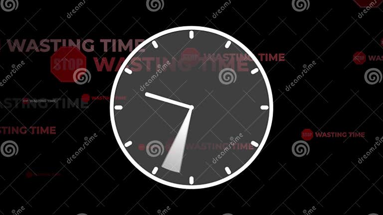 Classic Clock on Solid Black Background Spinning Fast. Stop Wasting ...