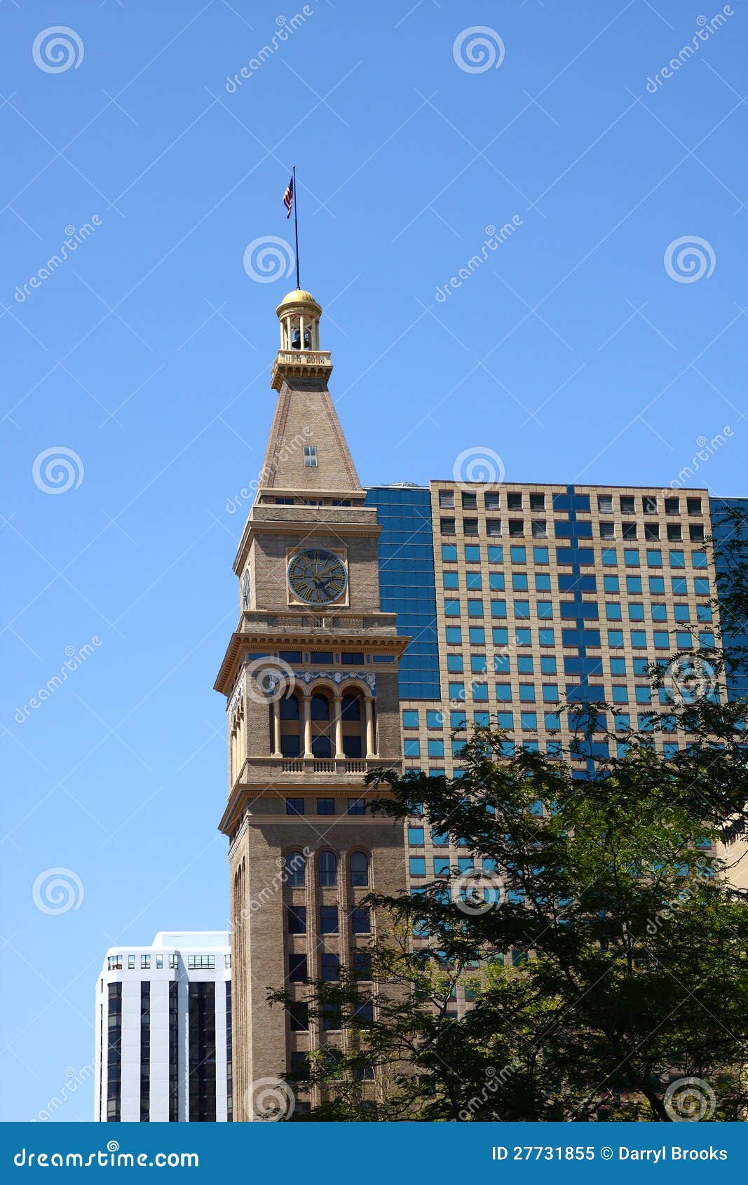 Classic Clock Tower in Denver Stock Image - Image of denver ...