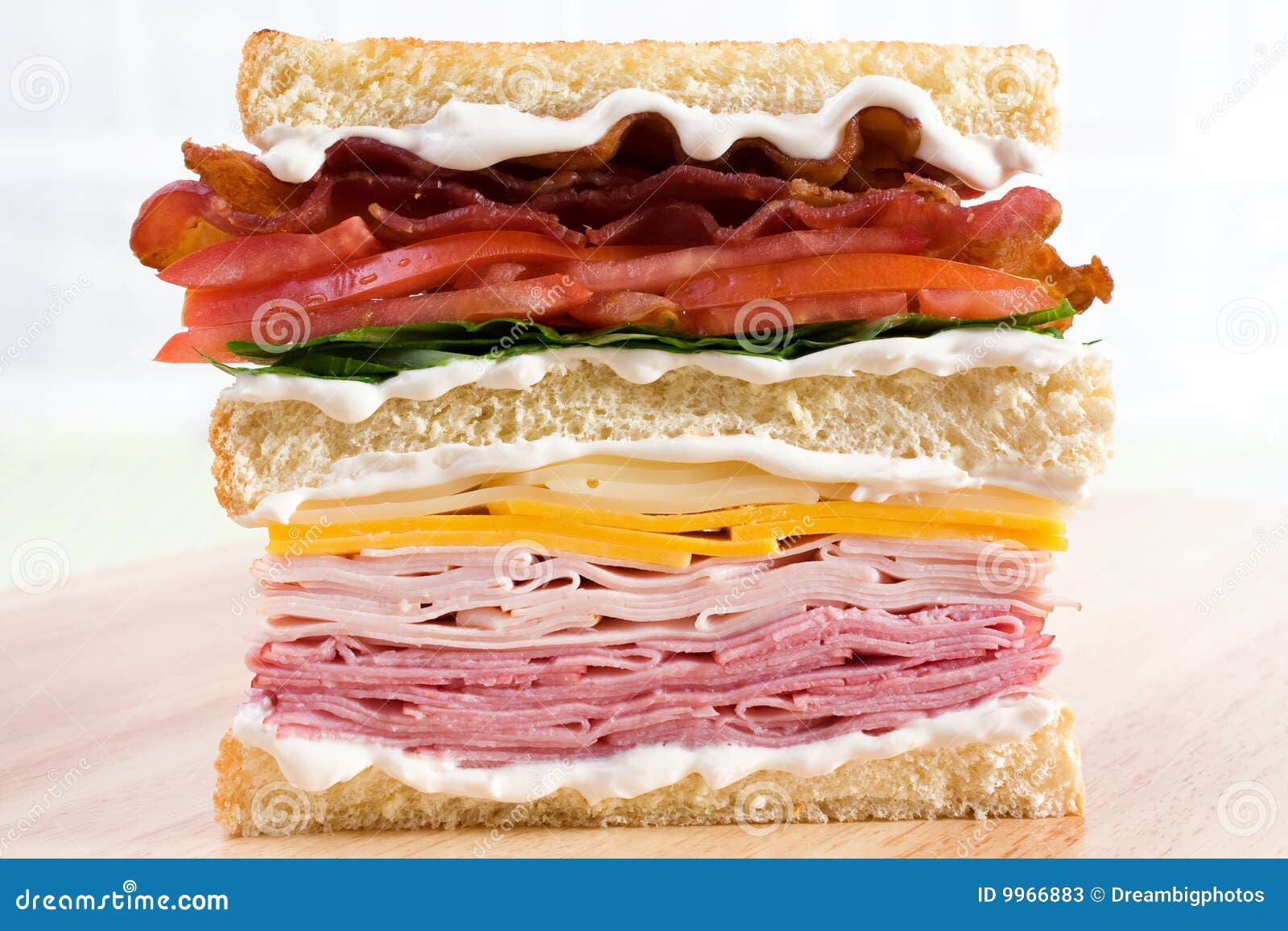 Classic Club Sandwich stock image. Image of bacon, stuffed - 9966883