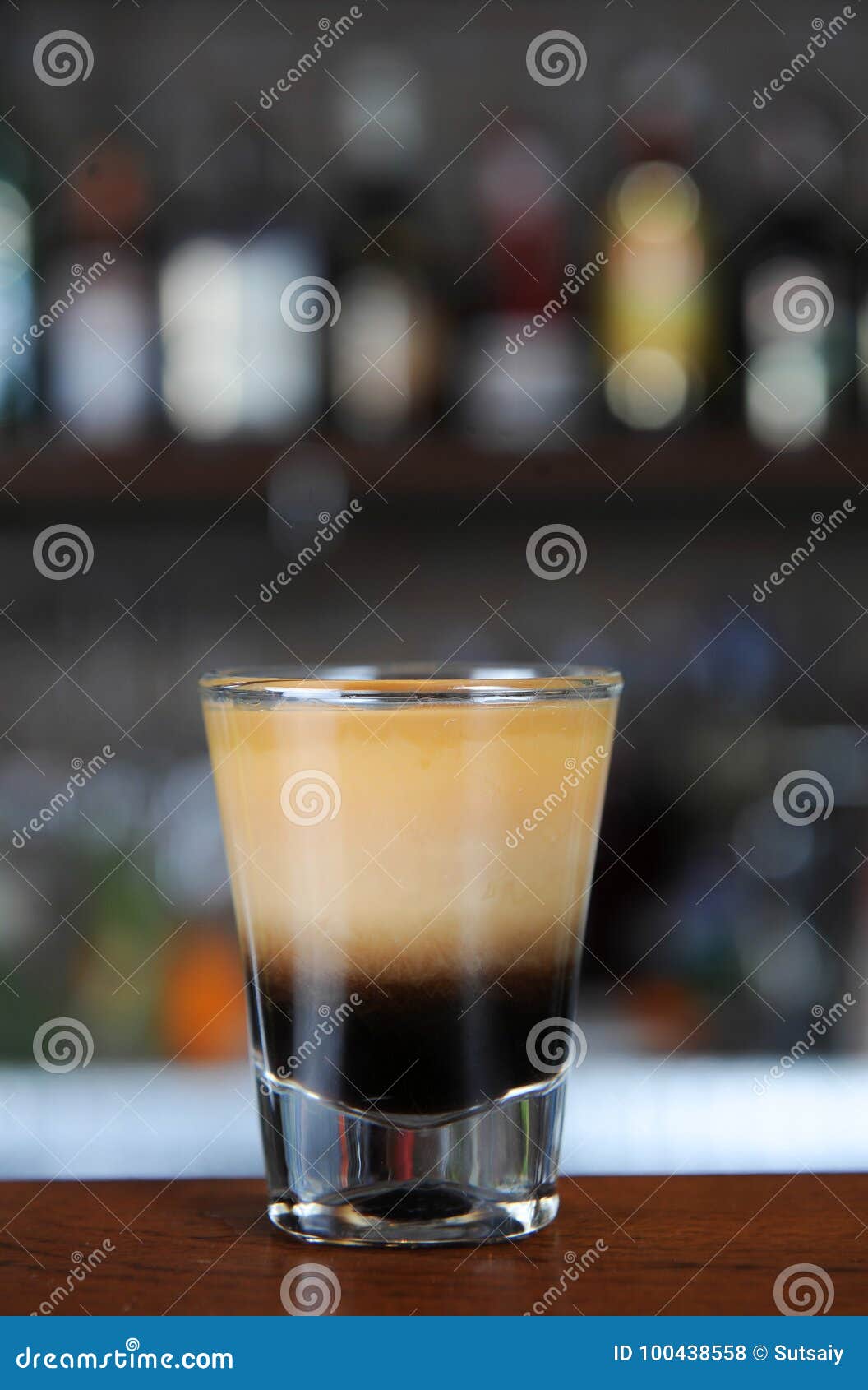 Cocktail Shot on a Bar - B 52 Stock Photo - Image of life, lighting ...