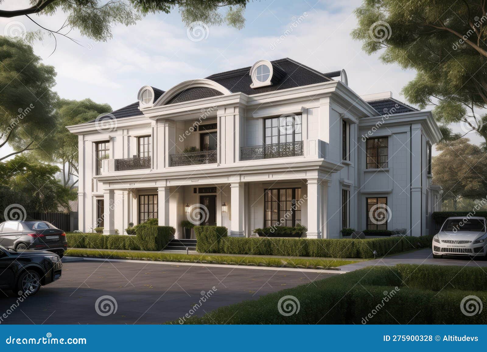 Classic Colonial Style with Elegant Features and Simple Lines Stock ...