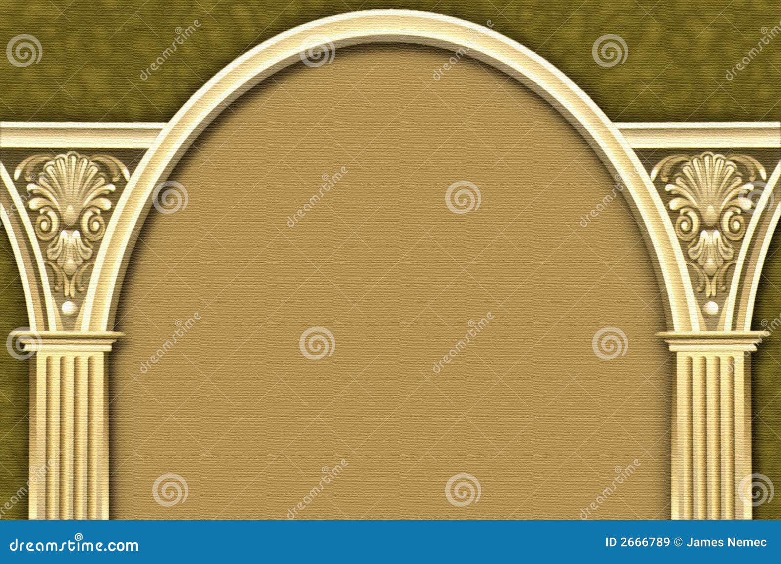 Classic Column & Arch Frame Stock Illustration - Illustration of border ...
