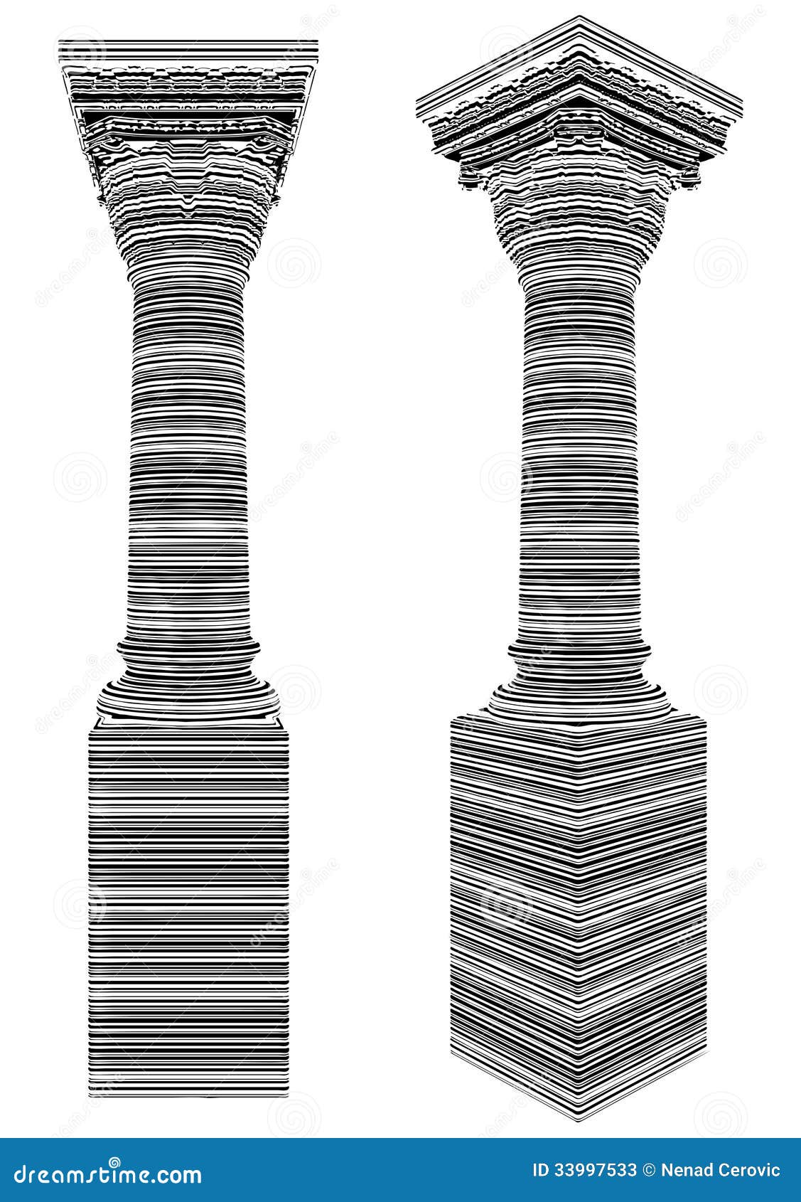 Classic Column Covered with Bar Code Zebra Stripes Vector Stock Vector ...