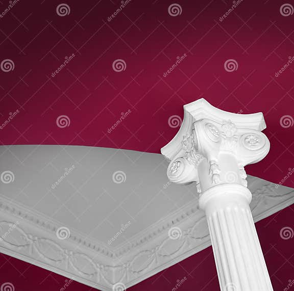 Classic Column and Garnet Color Ceiling Stock Image - Image of ...