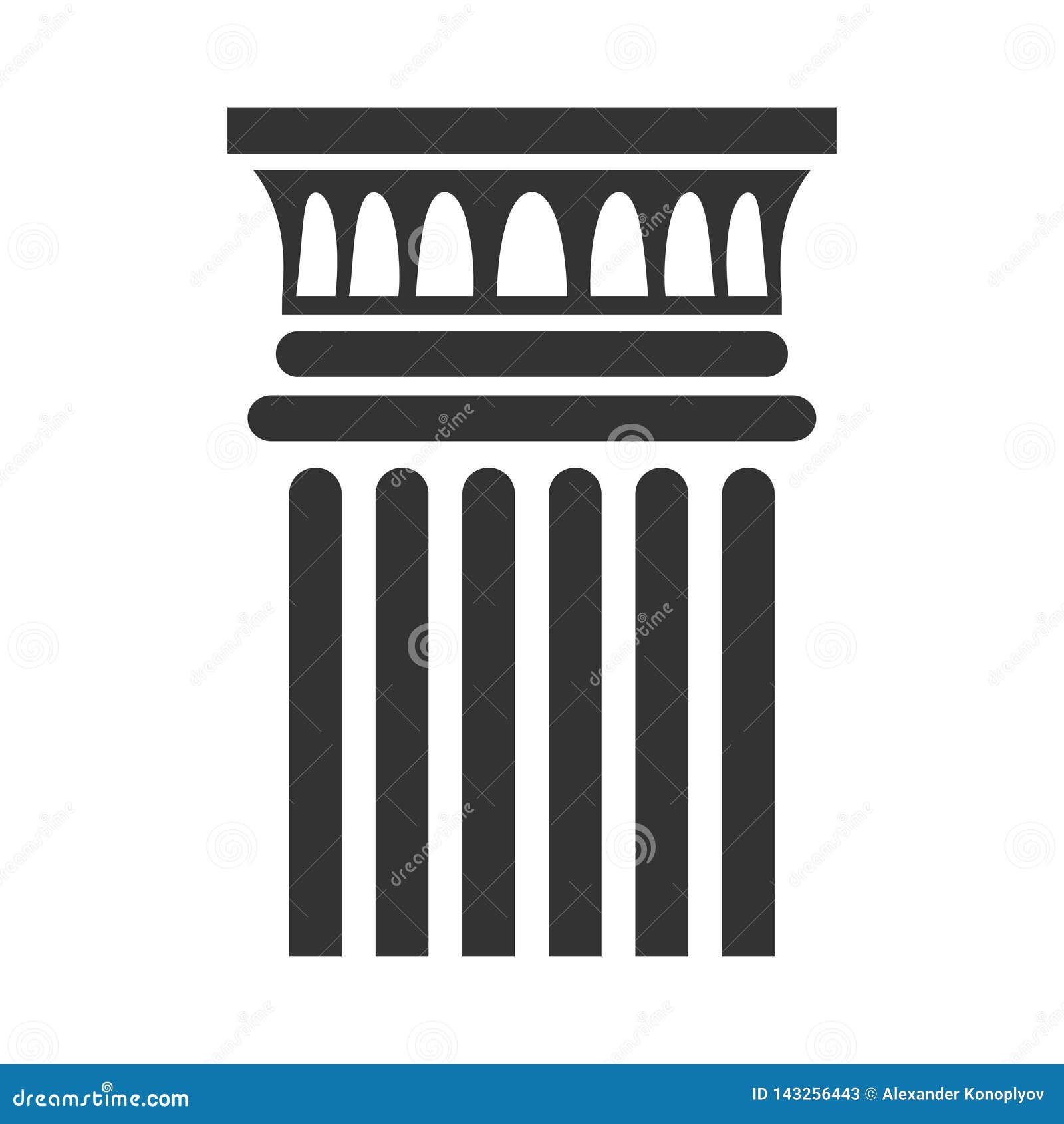 Classic Column Icon, Architectural and Interior Construction Stock ...