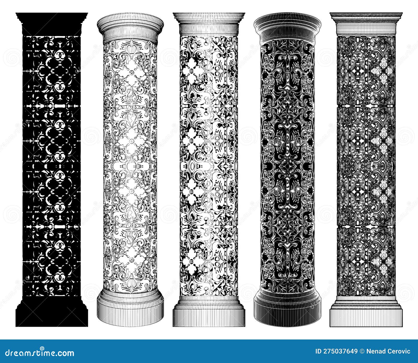Classic Column Pillar Vector. Illustration Isolated on White Background ...