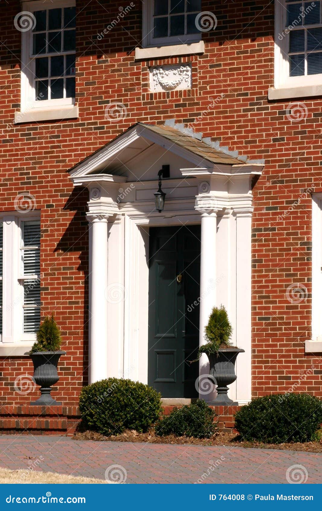 Classic Columned Front Door Stock Photo - Image of attraction, invite ...