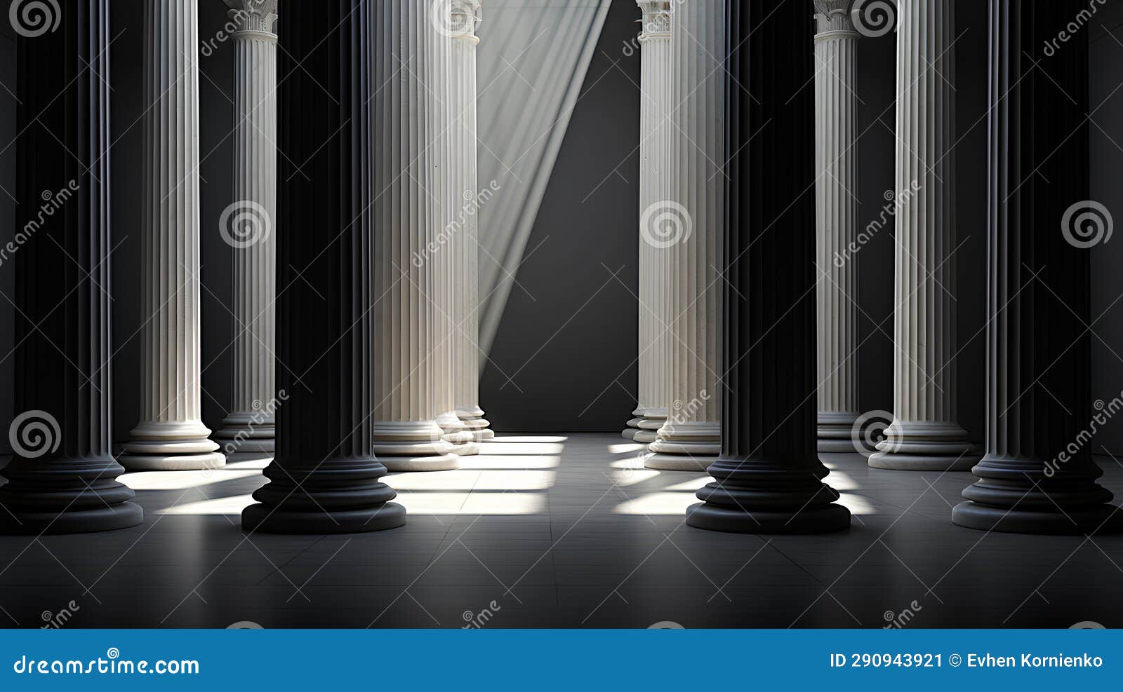 Classic Columns in Grey Color Stock Illustration - Illustration of ...