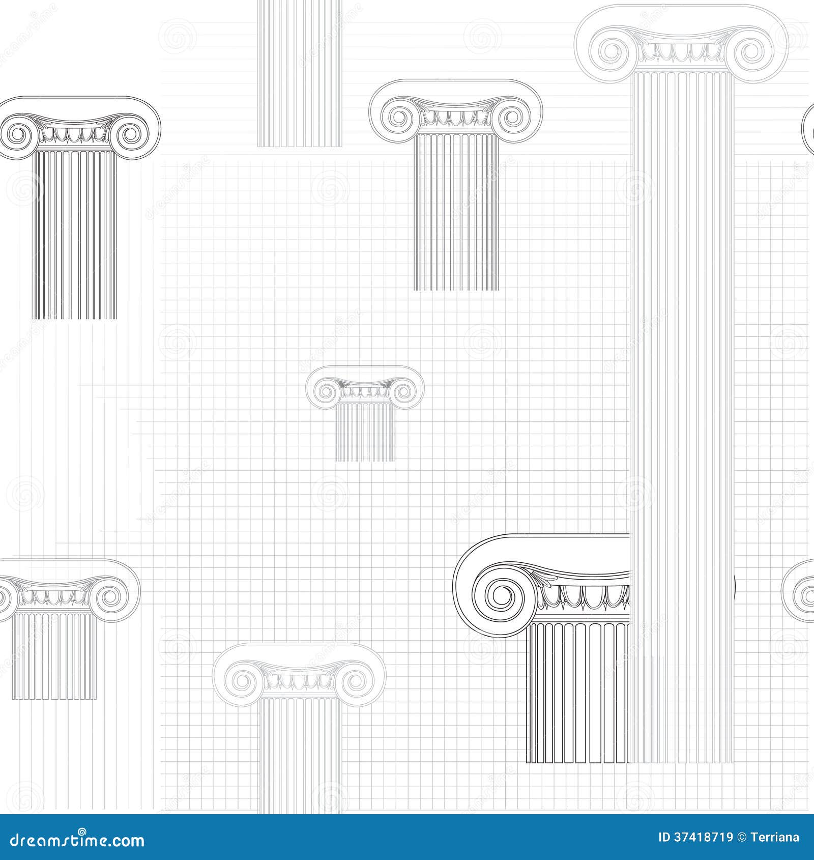 Classic Columns Seamless Background. Roman Column Seamless Pattern ...