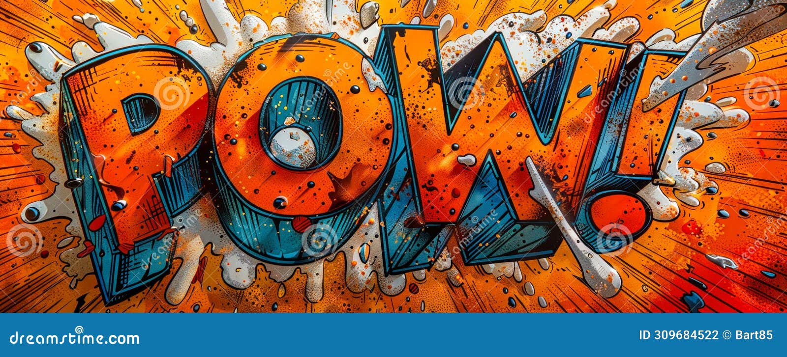 Classic Comic Book Style POW! Explosion Bubble, with Bold Lettering and ...