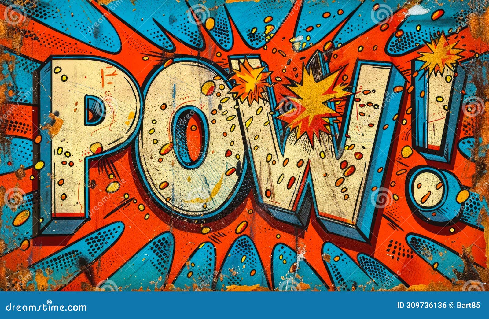 Classic Comic Book Style POW! Explosion Bubble, with Bold Lettering and ...