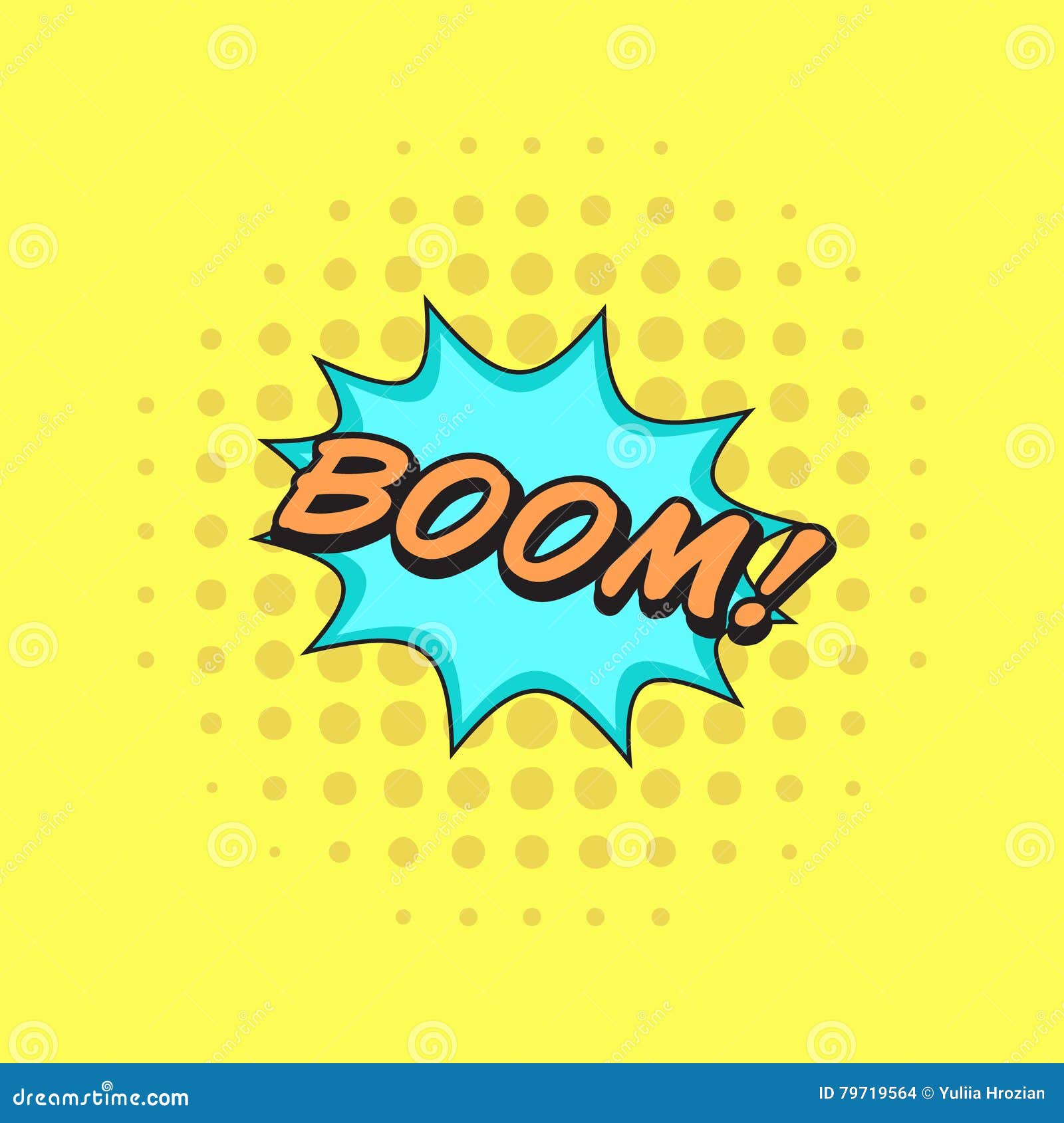 Classic Comics Books Speech Sticker BOOM! Stock Illustration ...