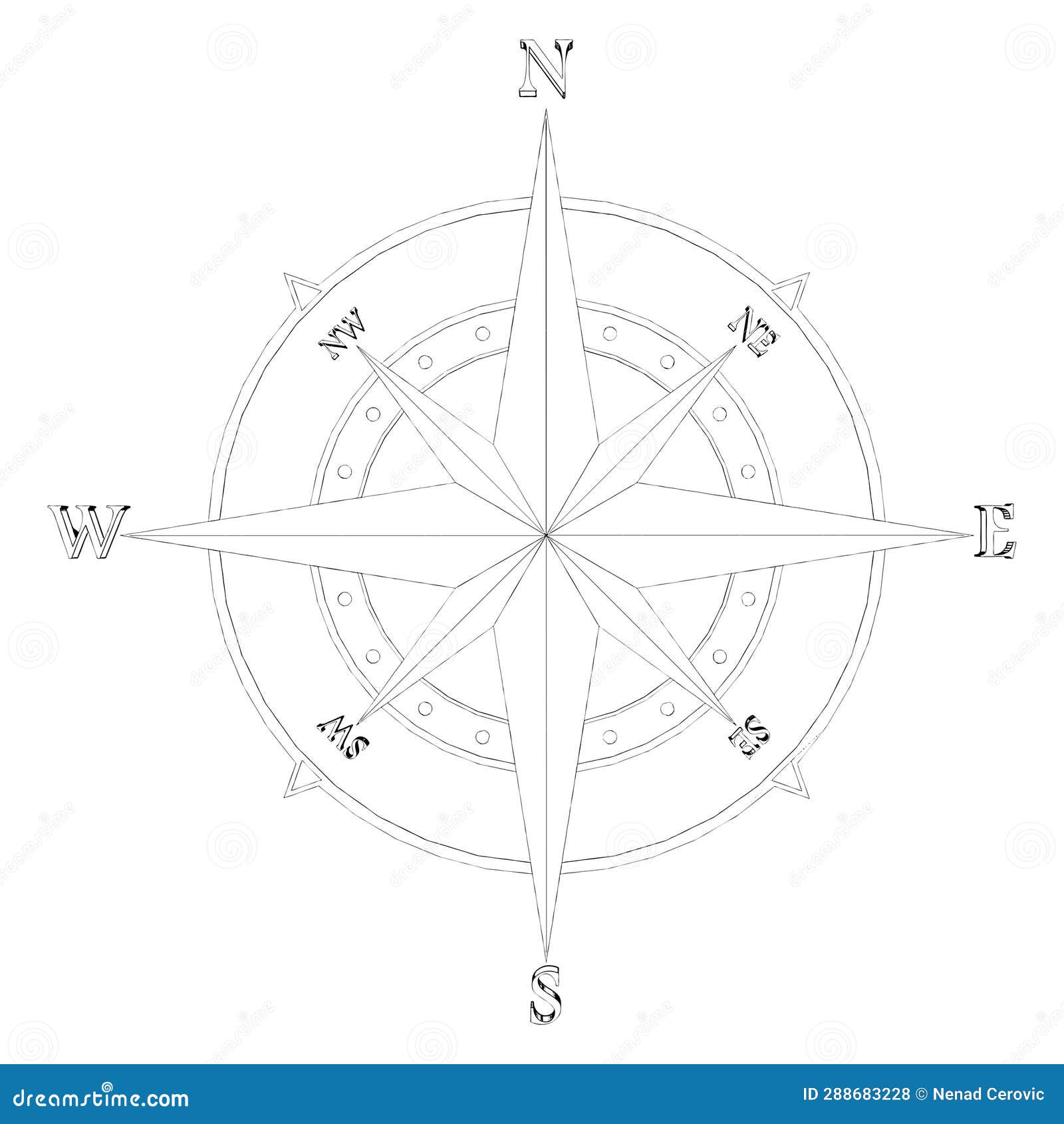 Classic Compass Vector. Isolated on a White Background. a Vector ...