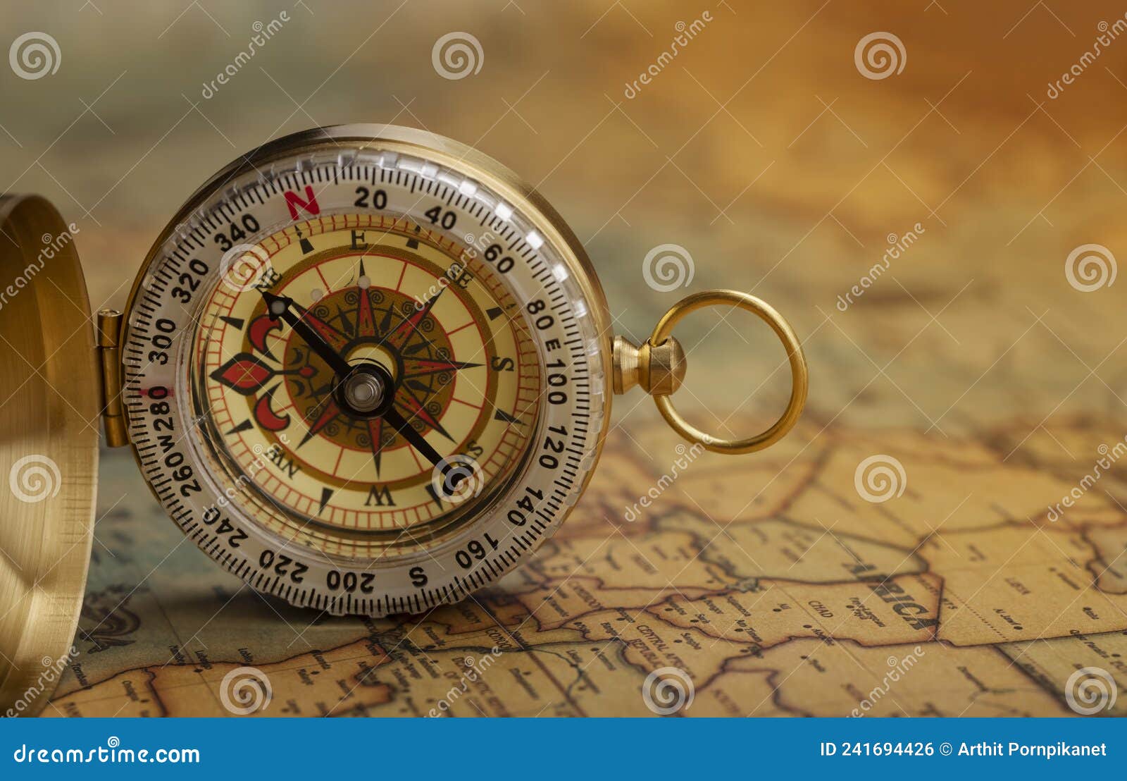 Classic Compass on Vintage Map , Can Be Used As a Background Stock ...