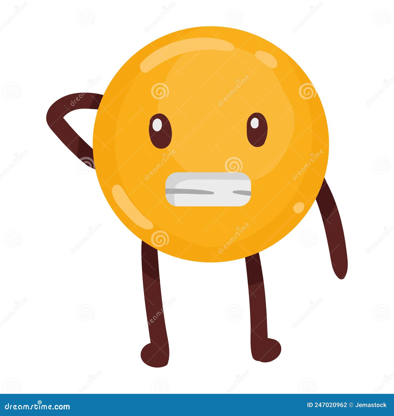 Classic concerned emoticon stock vector. Illustration of avatar - 247020962