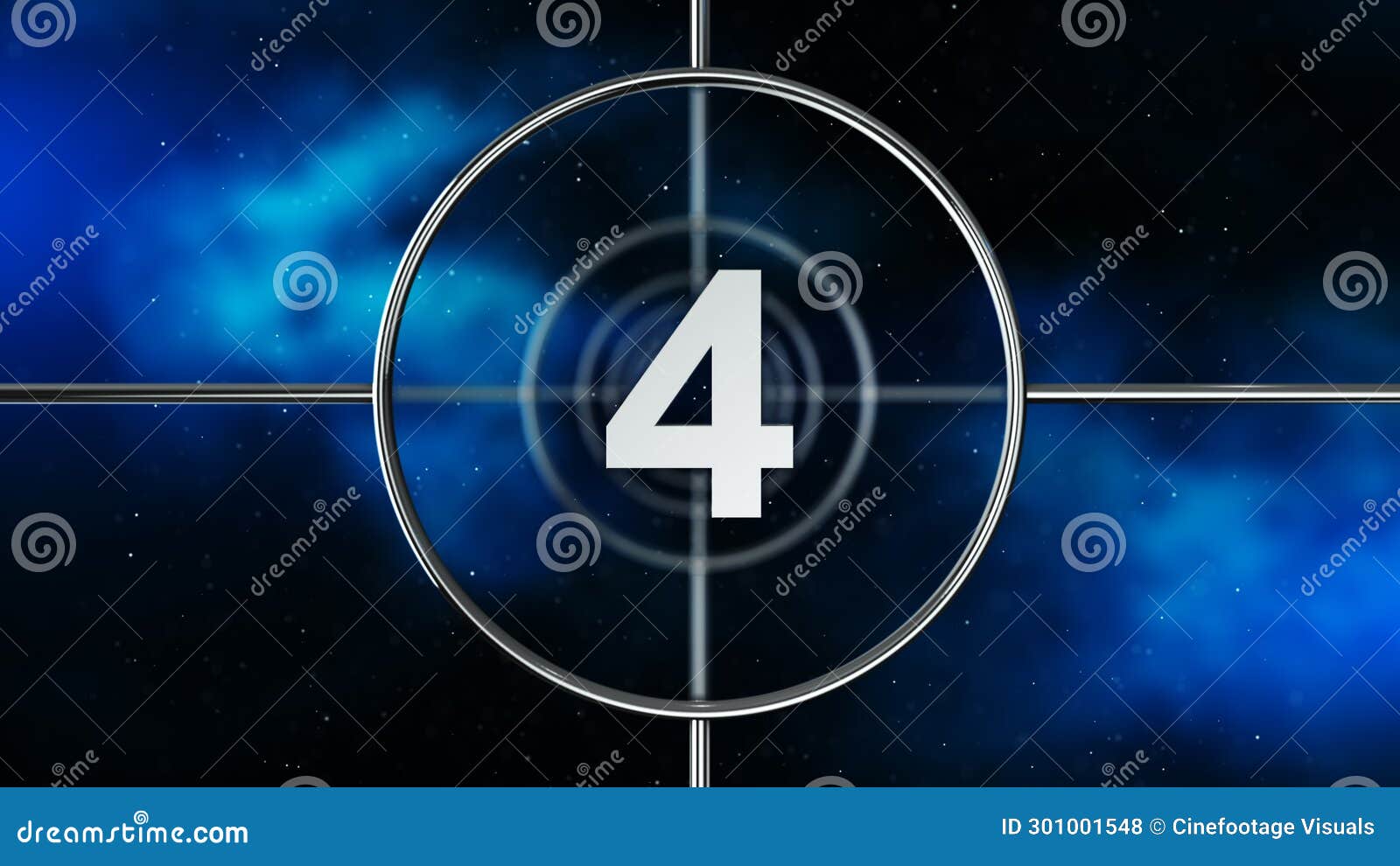 A Classic Countdown Frame at the Number Four Stock Illustration ...