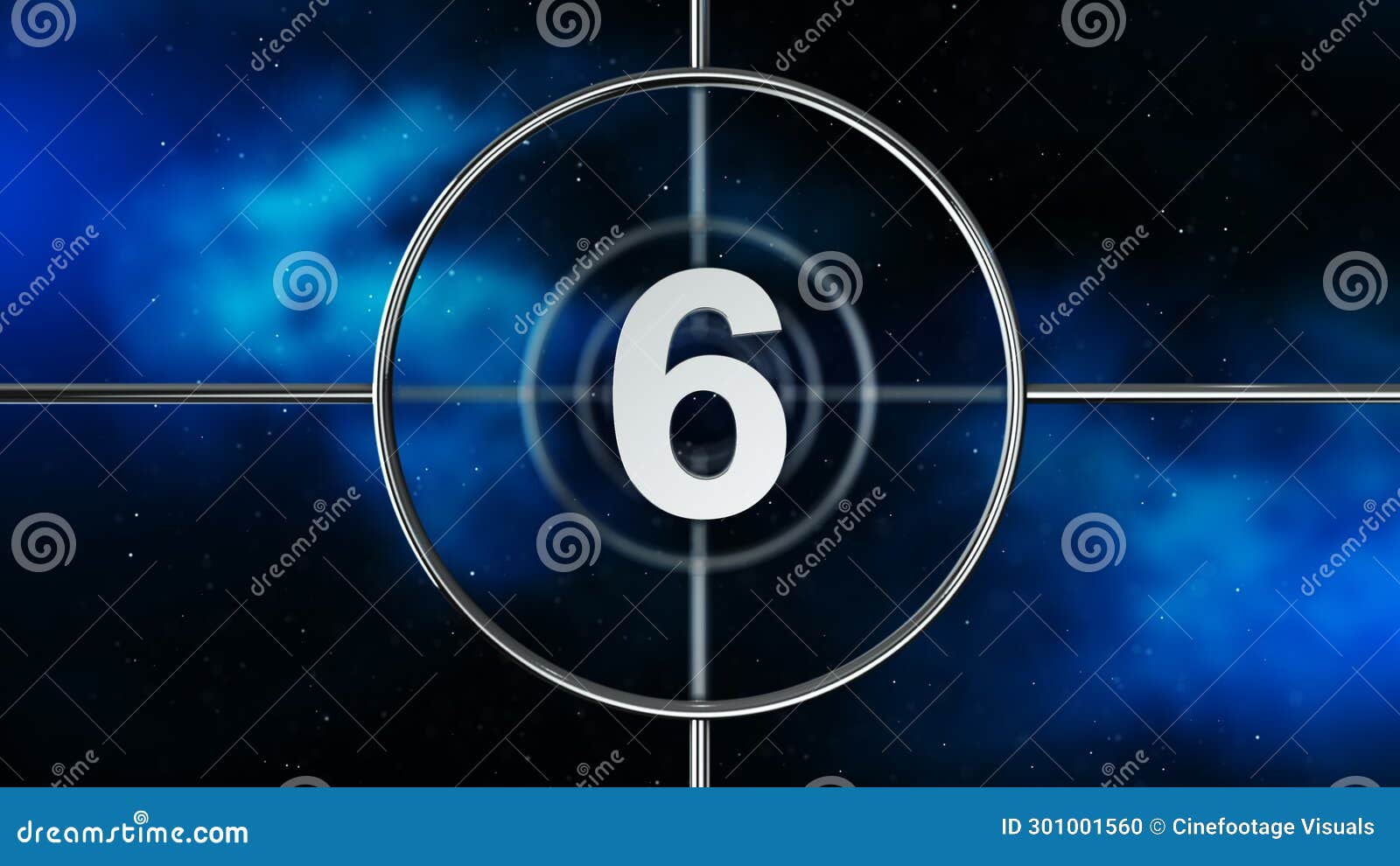 A Classic Countdown Frame at the Number Six Stock Illustration ...
