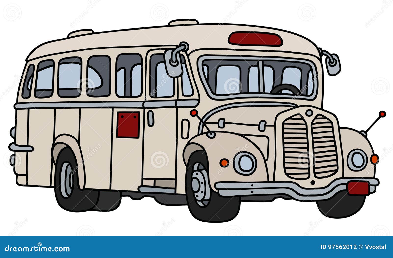 Classic cream bus stock vector. Illustration of road - 97562012