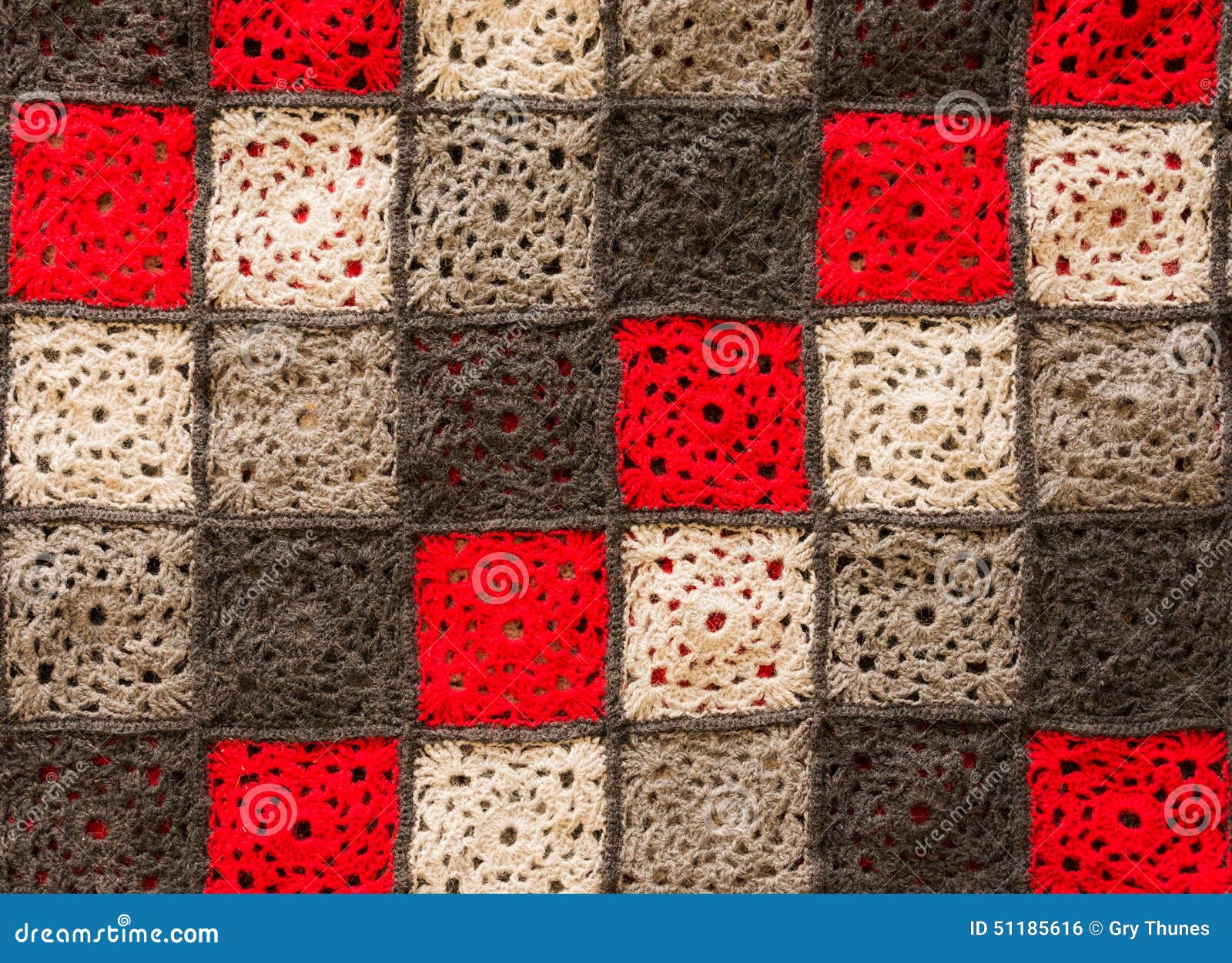 Classic Crocheted Patchwork Blanket Stock Photo - Image of warm, wool ...