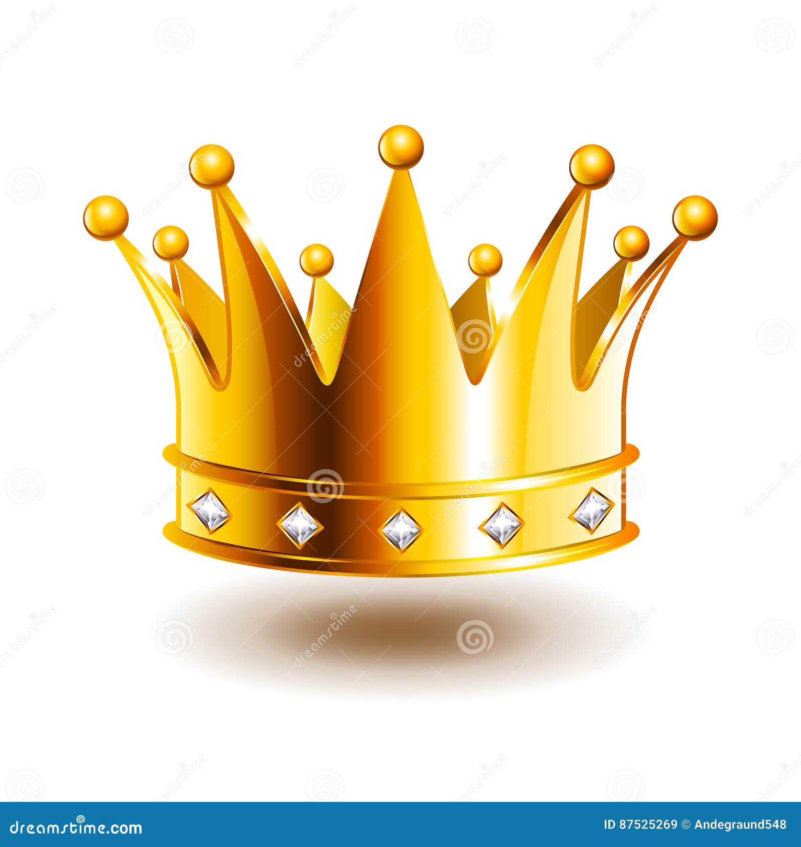 Classic Crown with Diamonds Isolated on White Vector Stock Vector ...