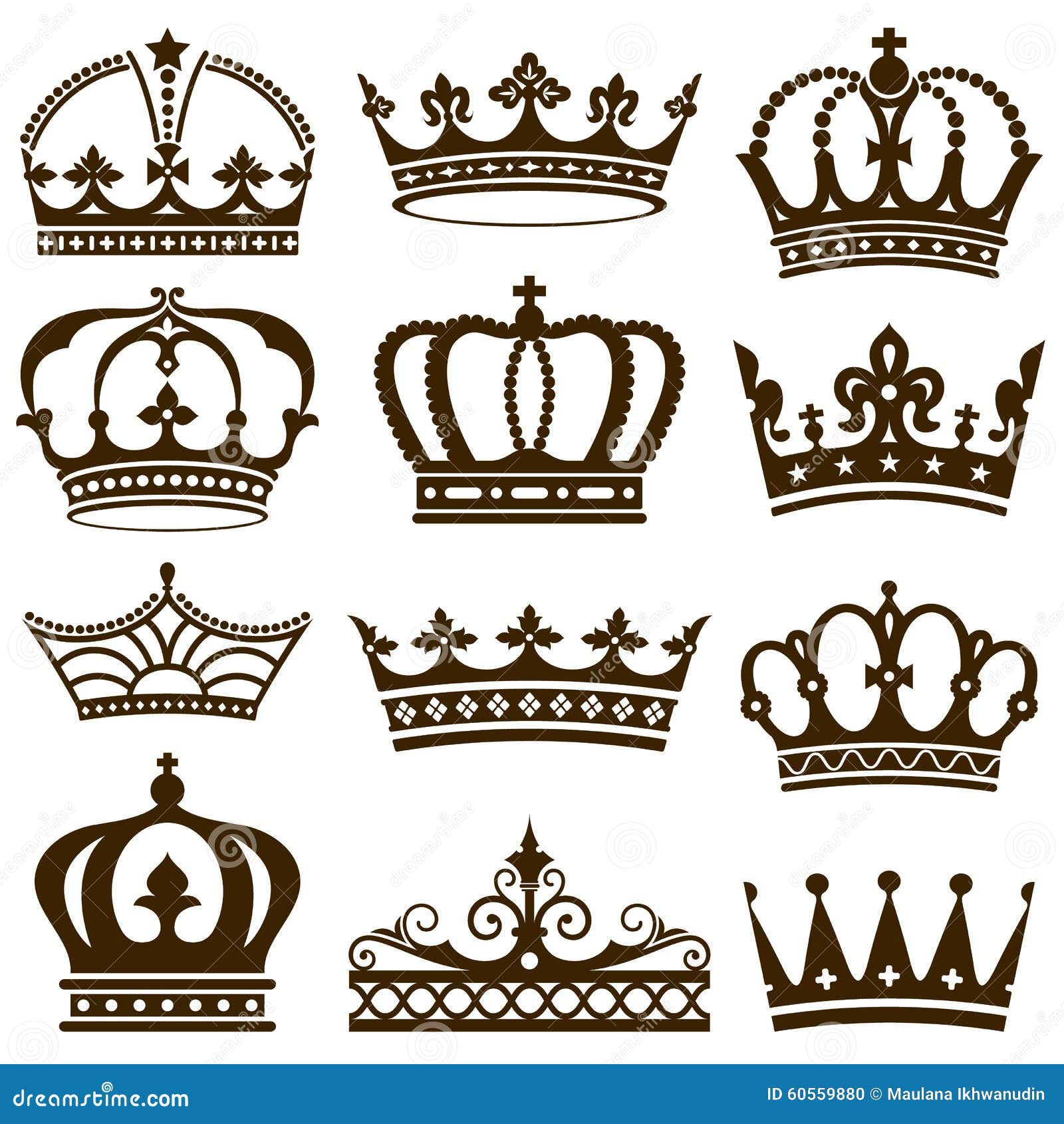 Classic Crowns stock vector. Illustration of cross, jeweled - 60559880