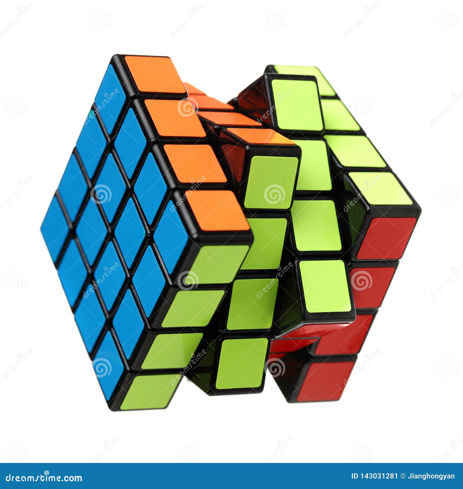 Classic Cube on White Background Editorial Photo - Image of orange ...